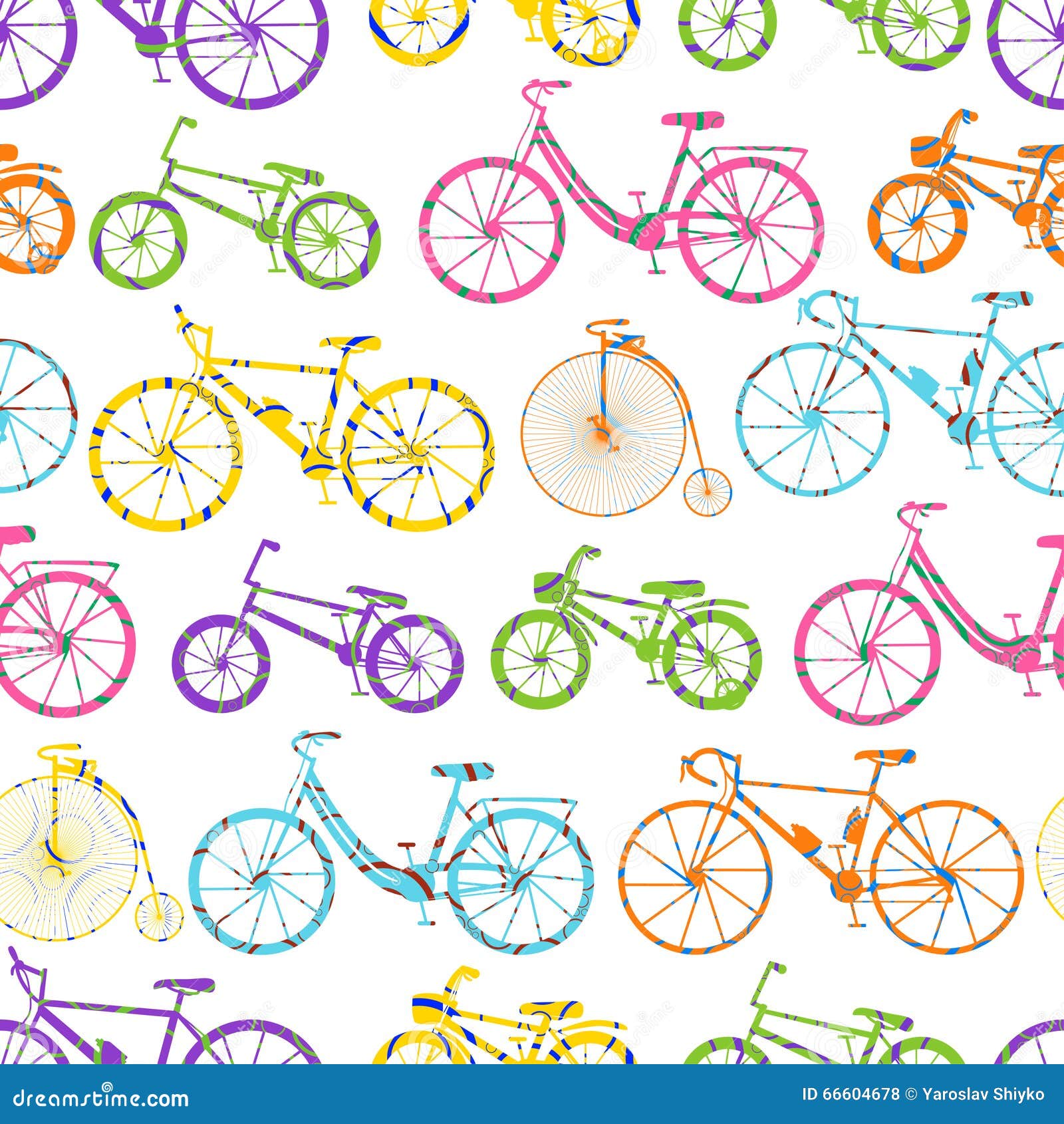 Seamless bicycle pattern stock vector. Illustration of scrapbook - 66604678