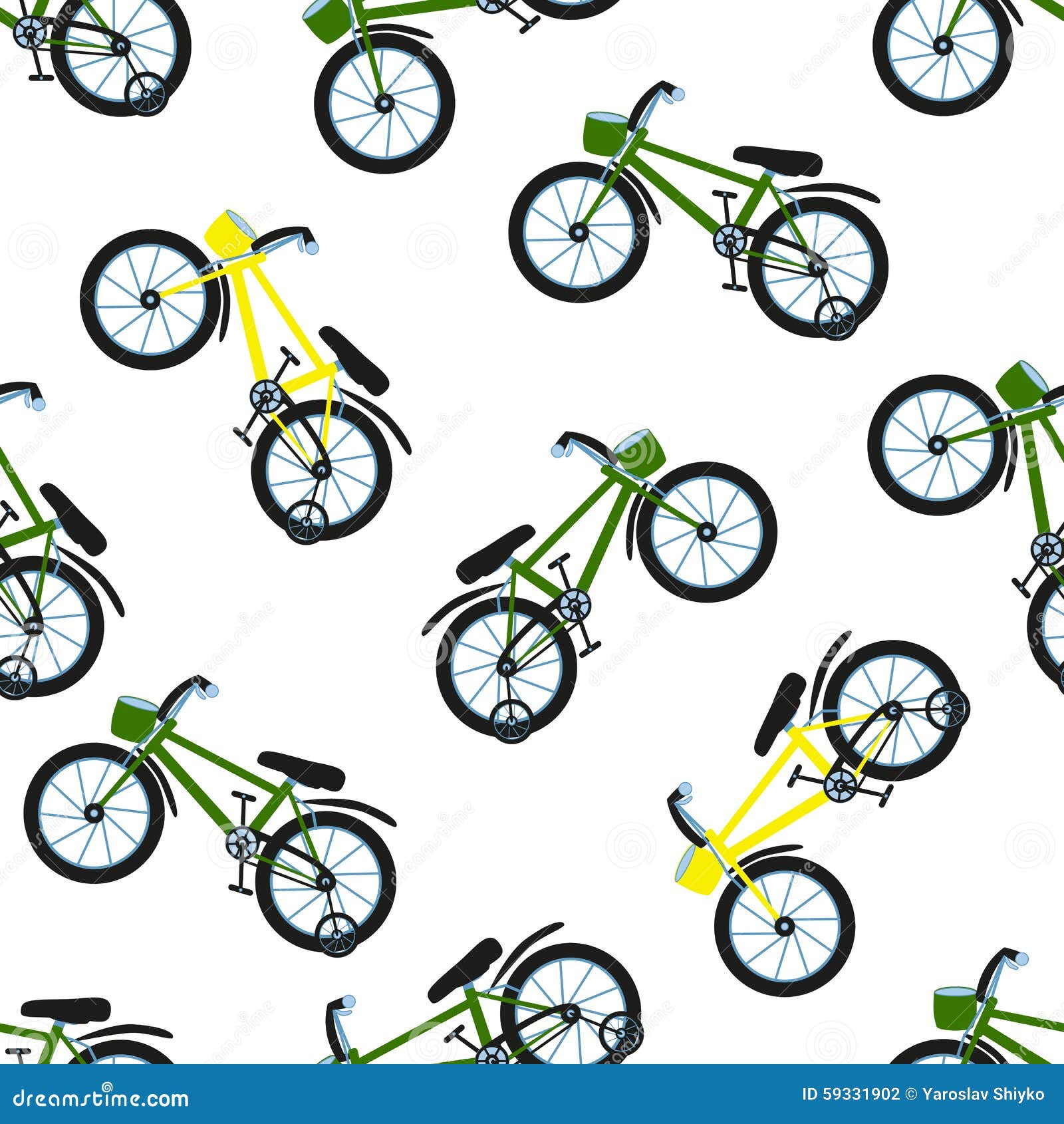 Seamless Bicycle Pattern. Kids Bikes Stock Vector - Illustration of ...