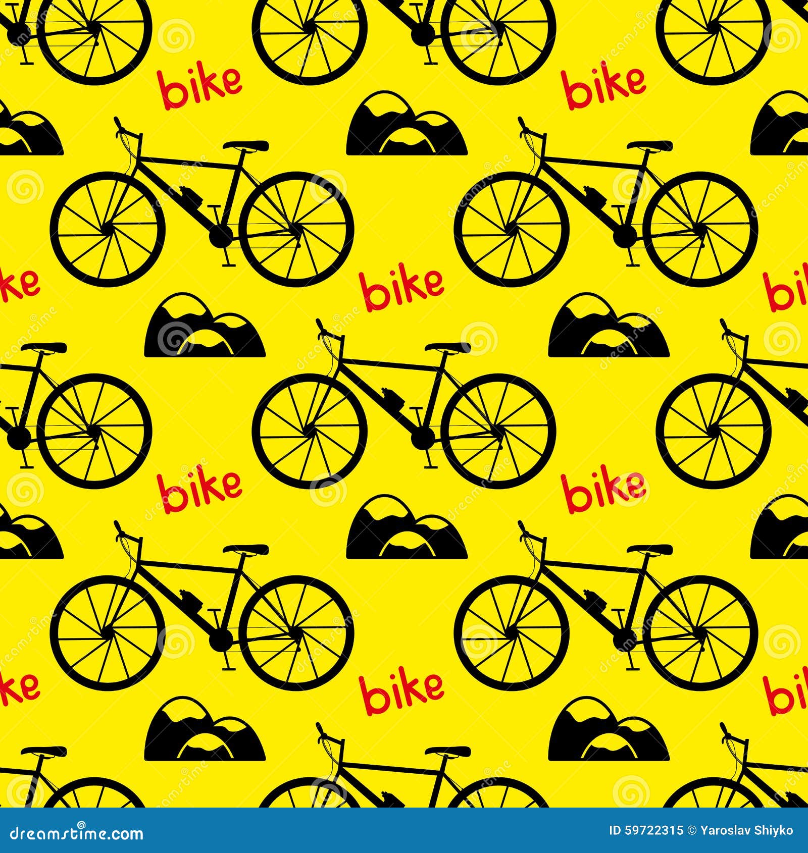 Seamless Bicycle Pattern. Mountain Bike Stock Vector - Illustration of ...