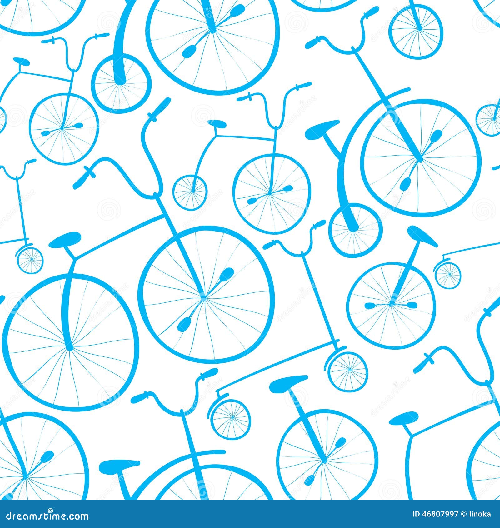 Seamless Bicycles Pattern. Bikes Stock Vector - Illustration of single ...