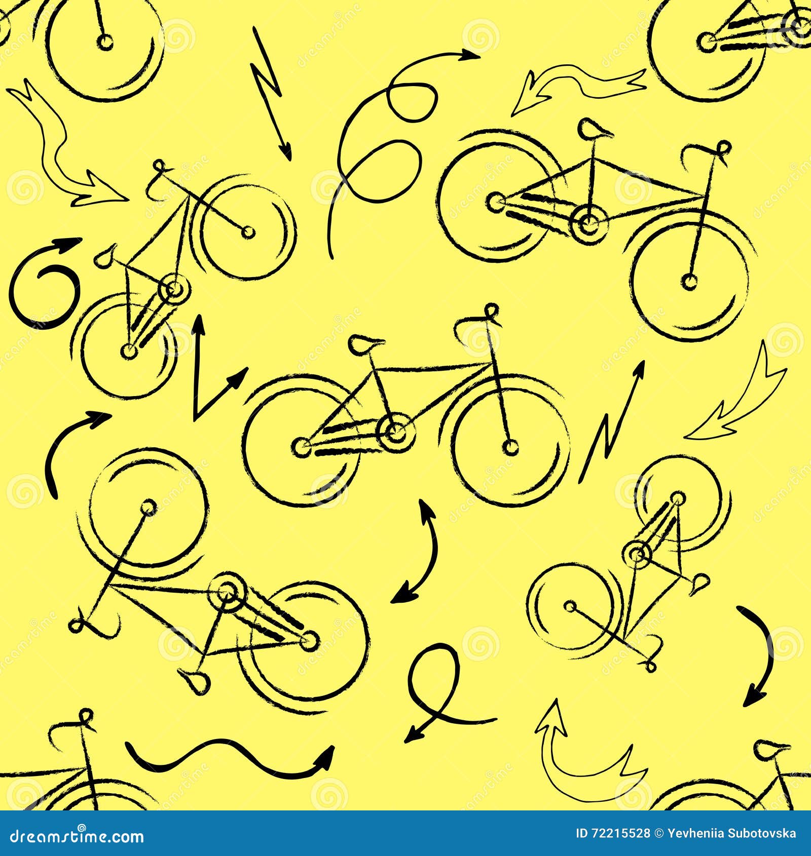 Seamless Bicycles Pattern. Stylish Sporty Print Stock Vector ...