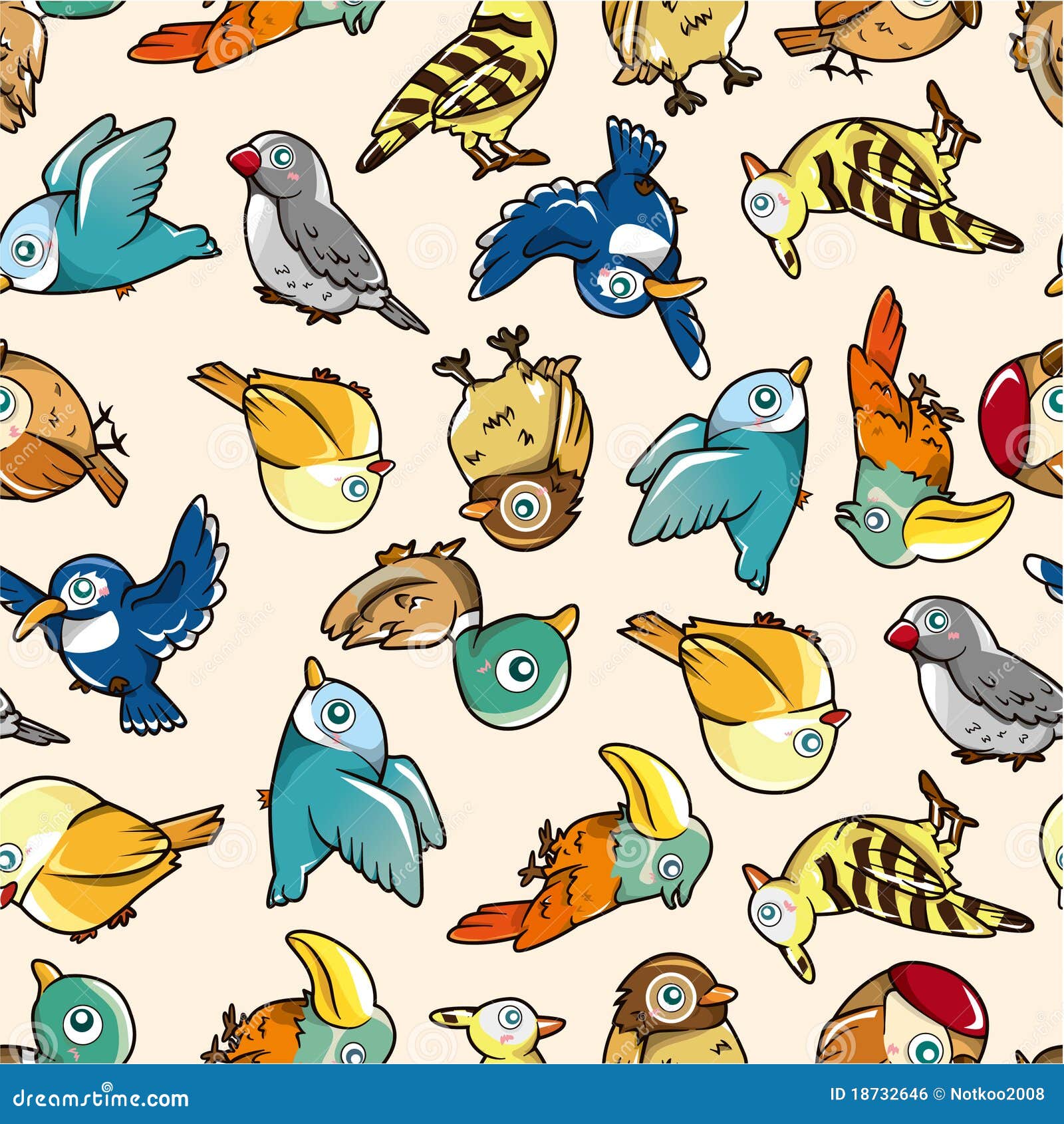 Seamless bird pattern stock vector. Illustration of frame - 18732646