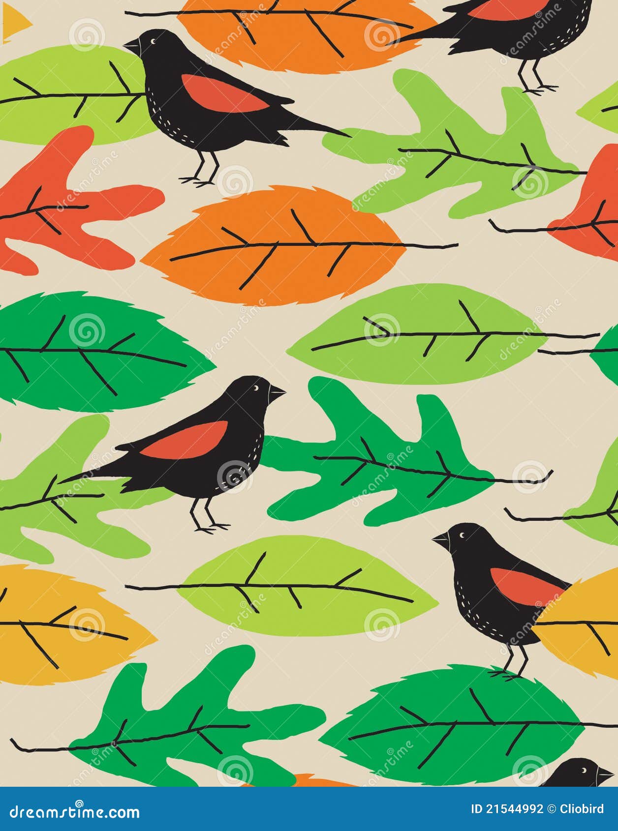 Seamless Birds Bedroom Background Cartoon Vector | CartoonDealer.com ...