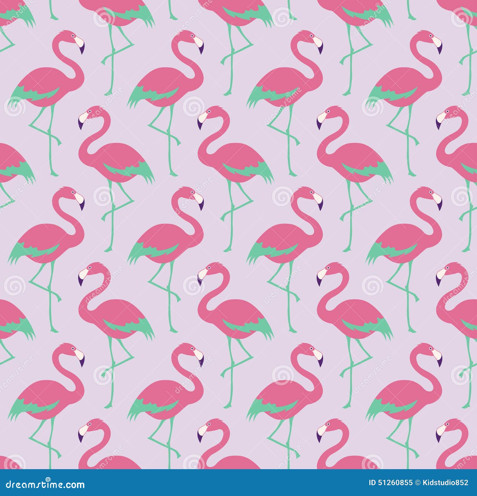 Seamless Birds Flamingo Fabric Pattern Stock Vector - Illustration of ...