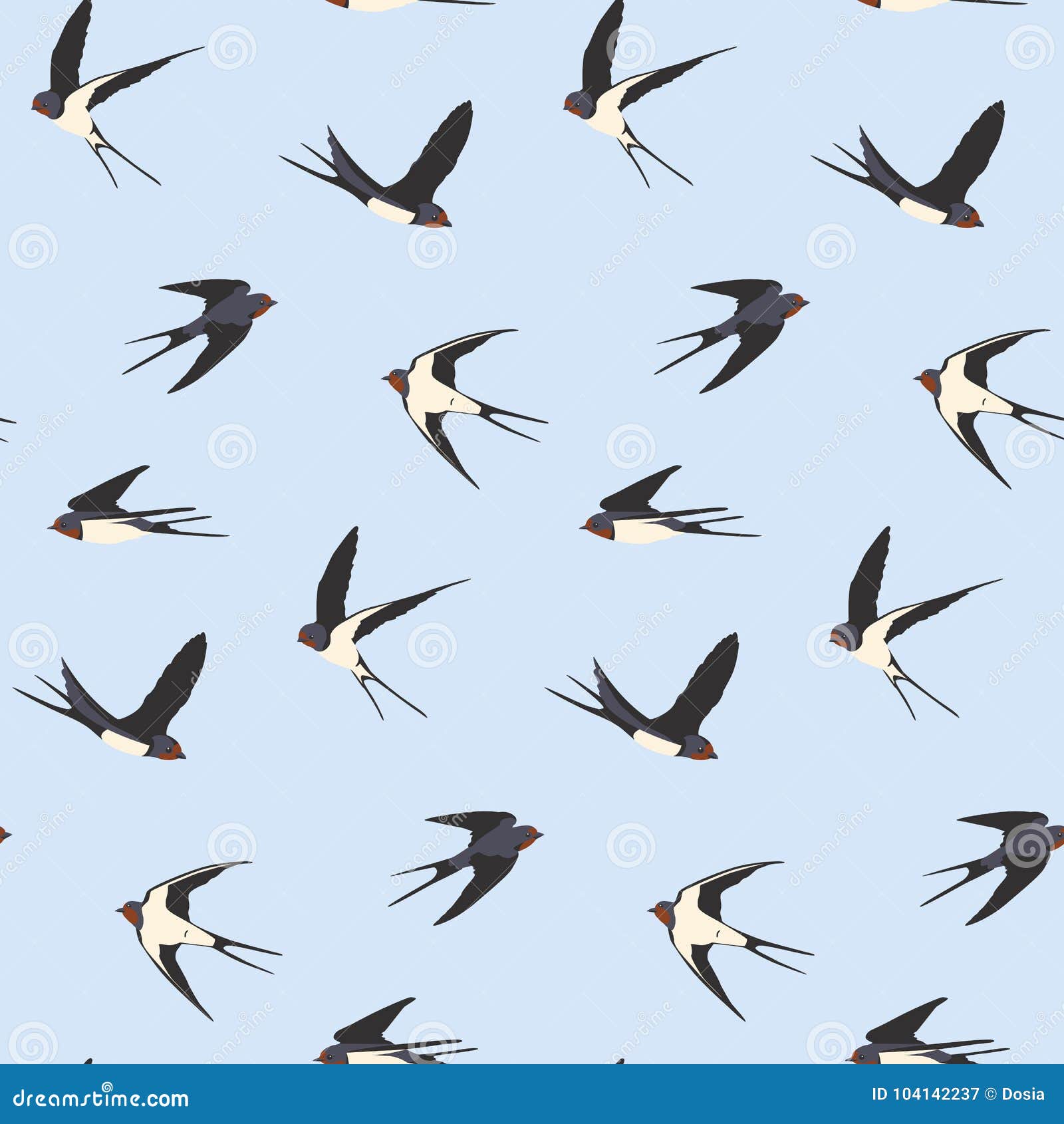 Seamless birds pattern stock vector. Illustration of action - 104142237