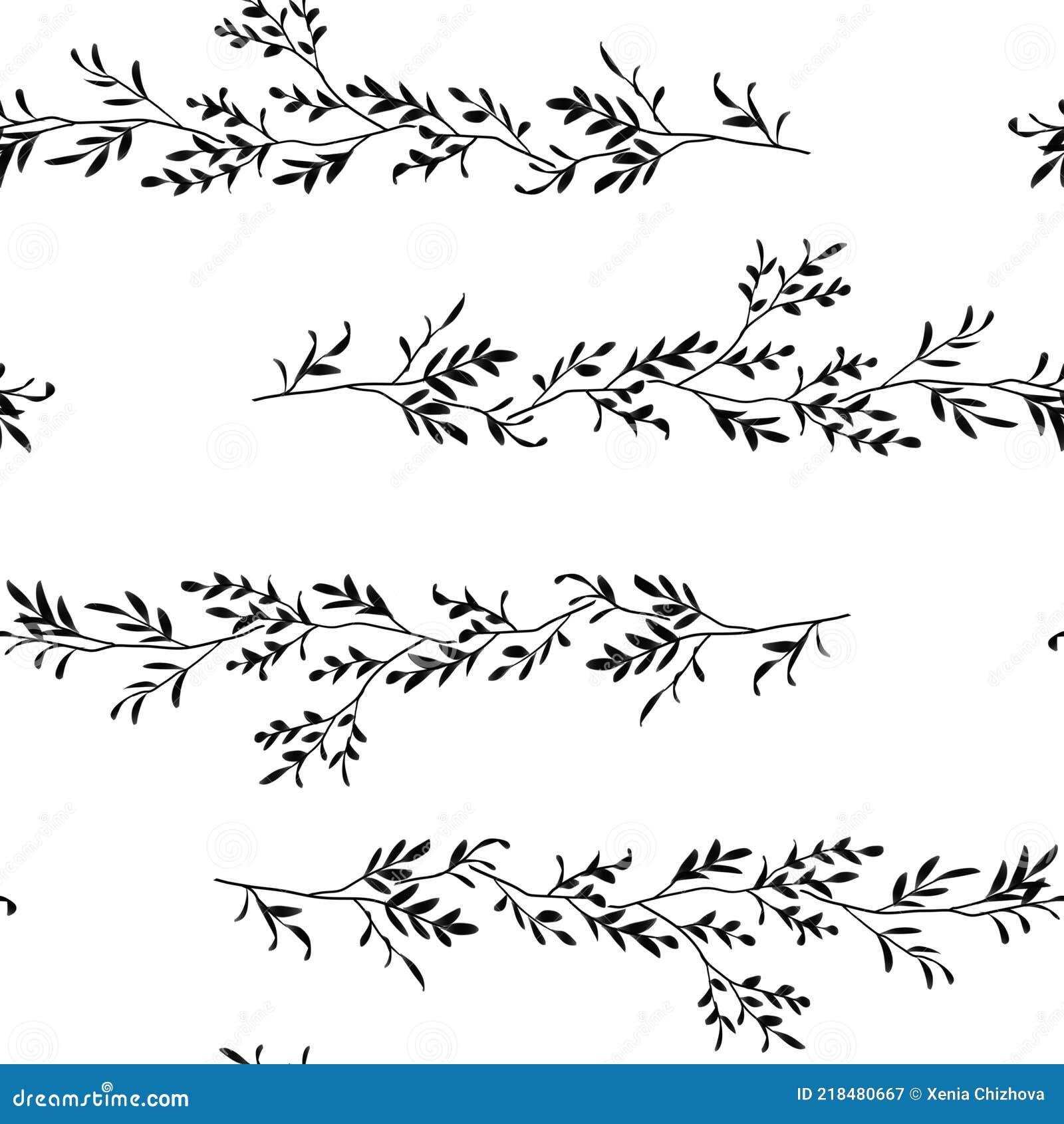 Seamless Bitmap of Black Branches. Stock Illustration - Illustration of ...