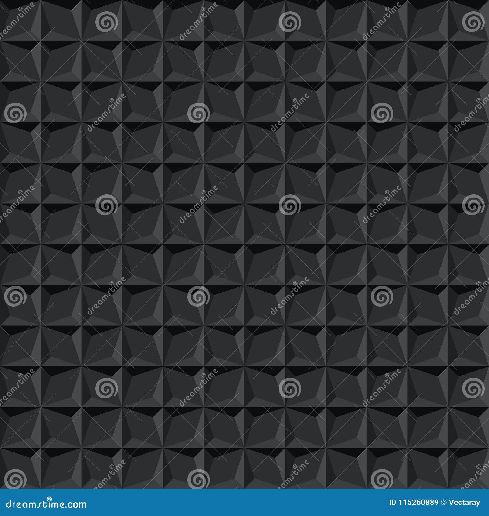 Seamless Black Abstract Geometric Dark Shadow Facet Pattern. Stock ...