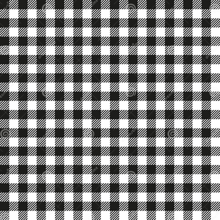 Seamless Black Checkered Fabric Pattern Background Texture Stock ...