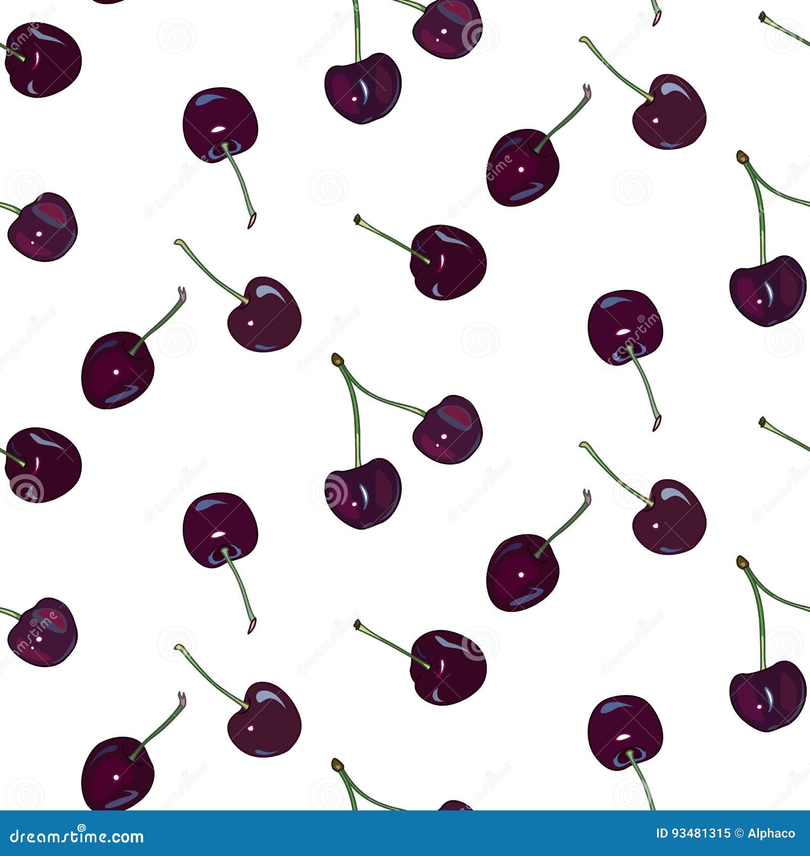 Seamless Black Cherry Pattern Stock Vector - Illustration of backdrop ...
