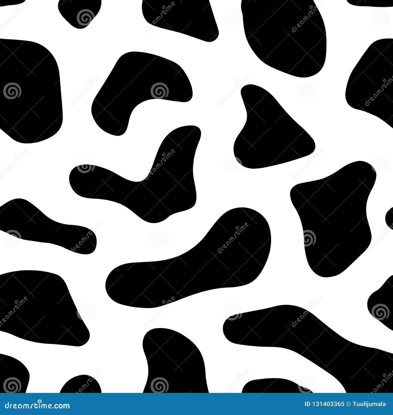 Seamless Black Cow Spots Pattern Stock Vector - Illustration of design ...