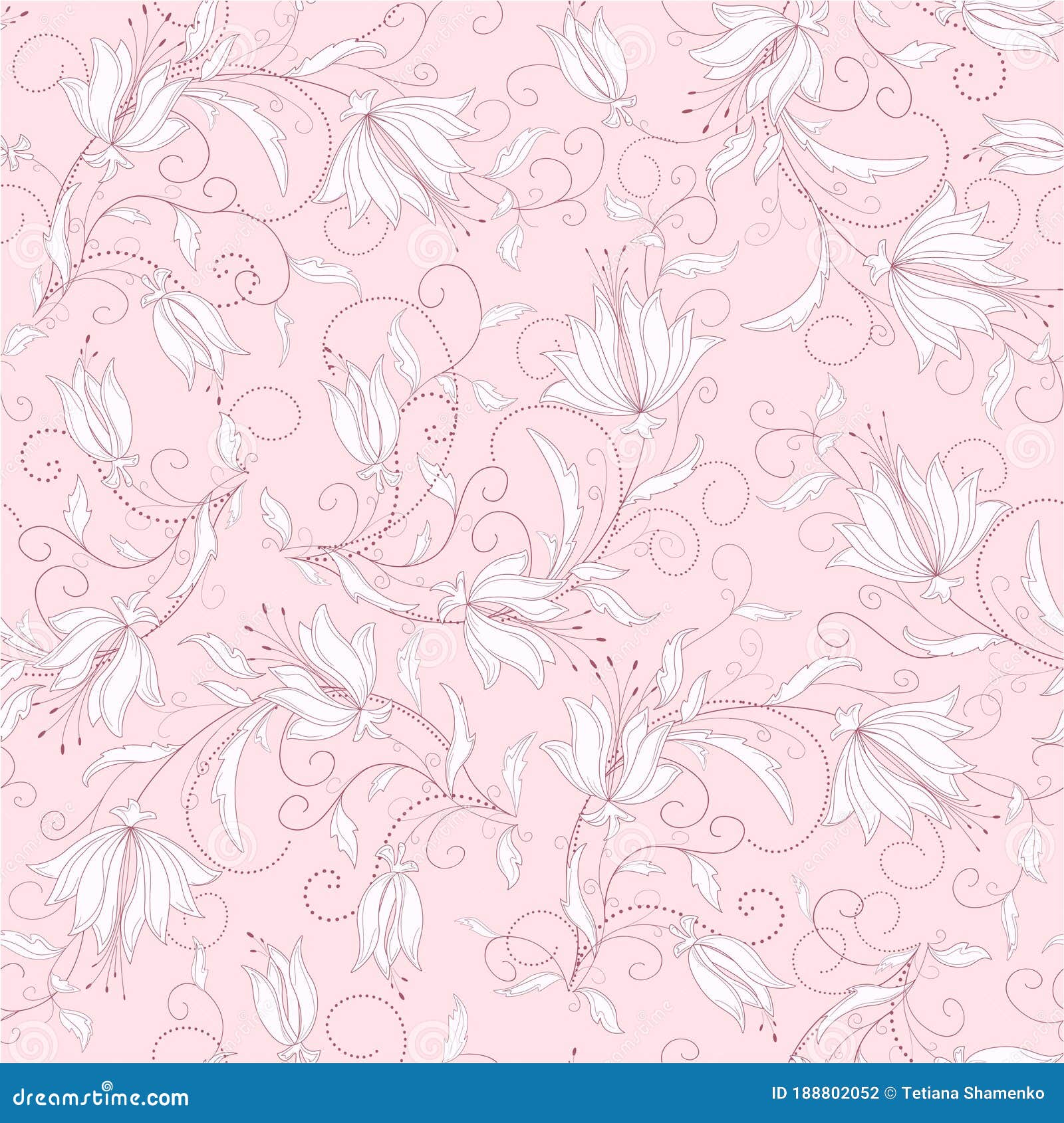 Seamless Pink Floral Background Stock Vector - Illustration of garden ...