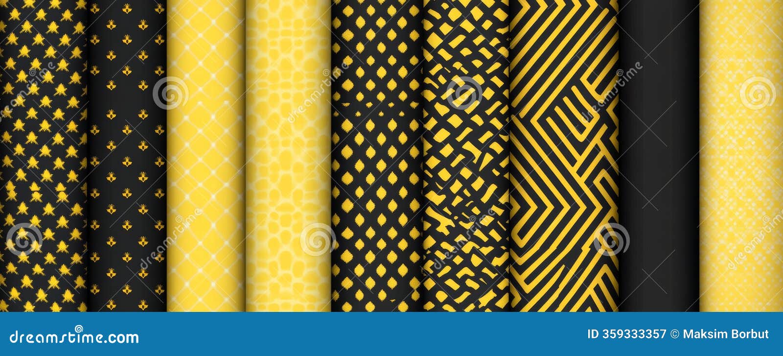 Seamless Black and Gold Geometric Patterns with Simple Modern Graphics ...