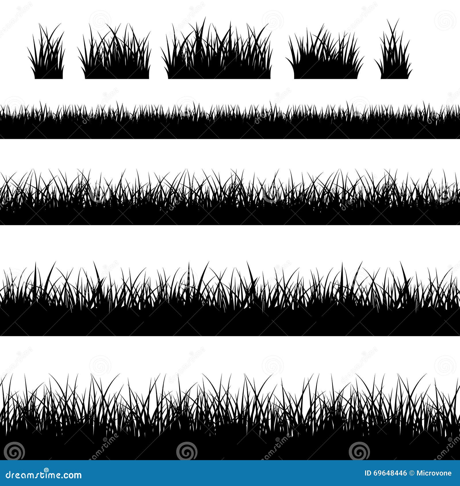 Seamless Black Grass Silhouettes Stock Vector - Illustration of design ...