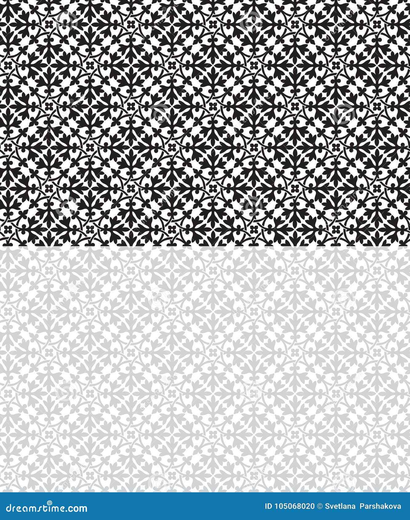 Seamless Black and Gray Patterns, Arabic Style. Stock Vector ...