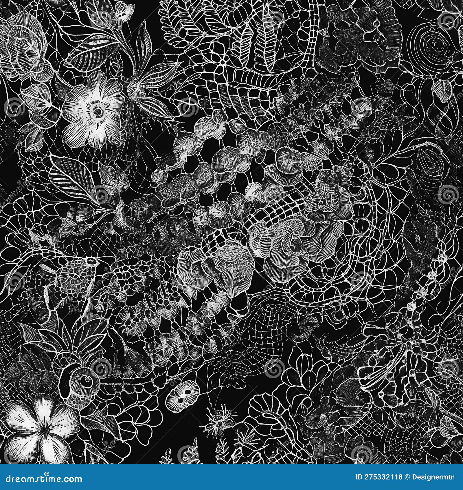 Seamless Black Lace Fantasy Luxury Fabric Pattern Design Stock Photo ...
