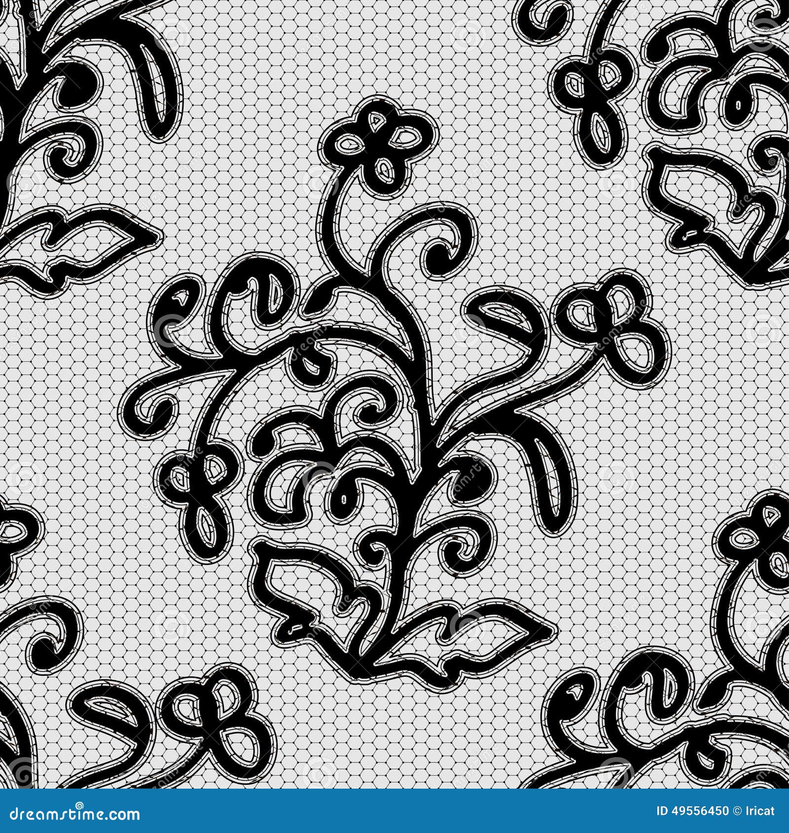 Seamless Black Lace Pattern. Stock Vector - Illustration of ...