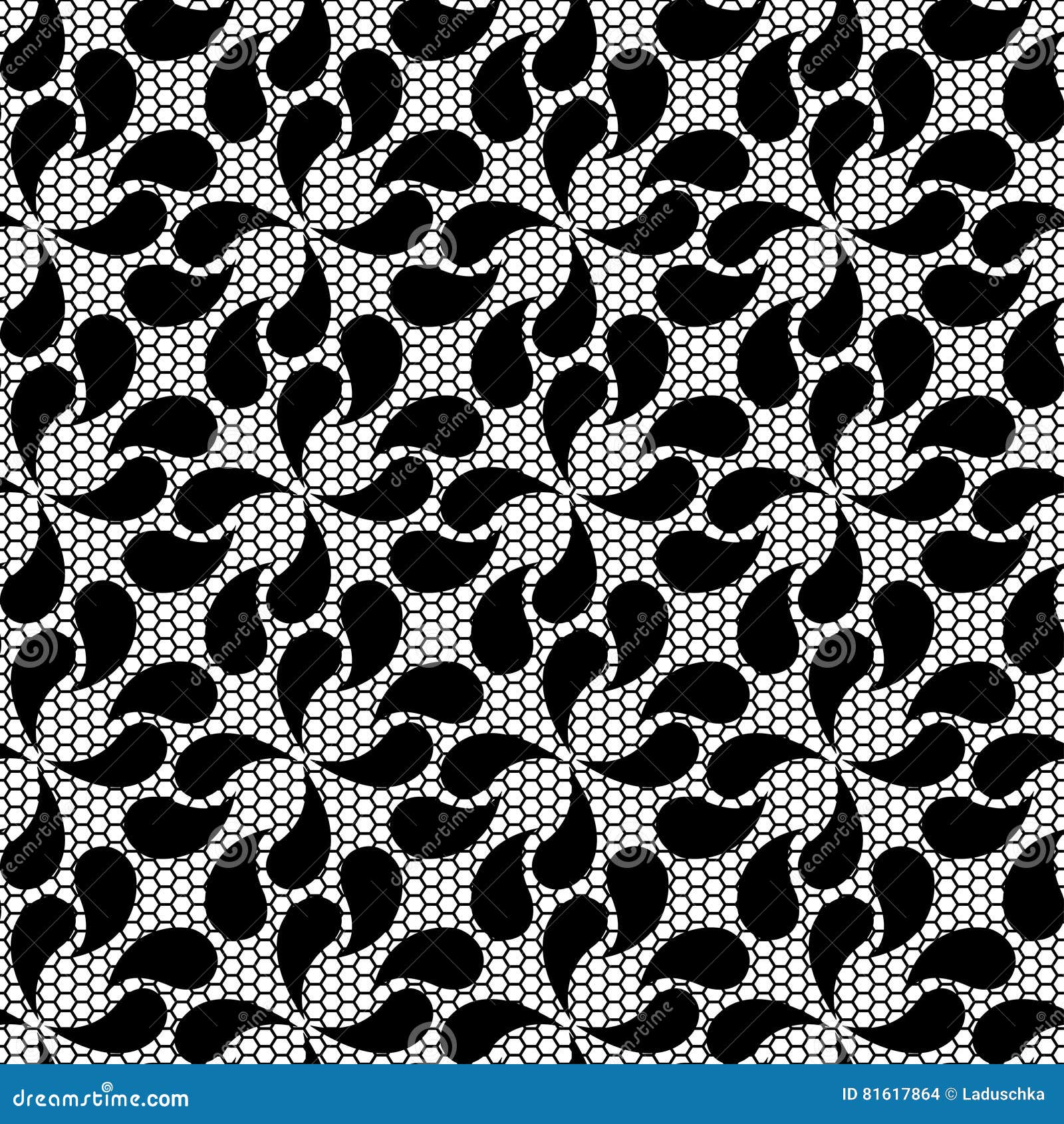 Seamless Black Lace Pattern Stock Vector - Illustration of decorative ...