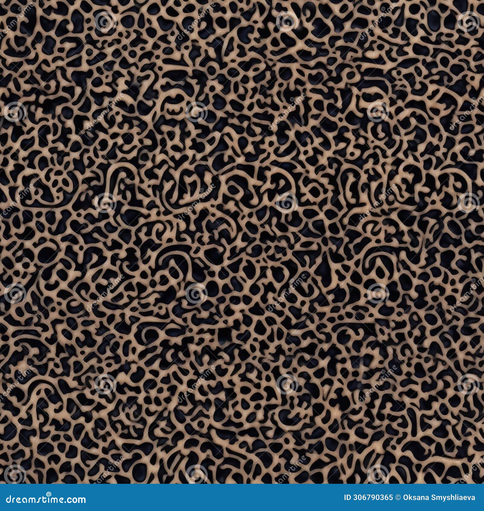 Seamless Black Leopard Print Pattern. a Close-up of a Seamless ...