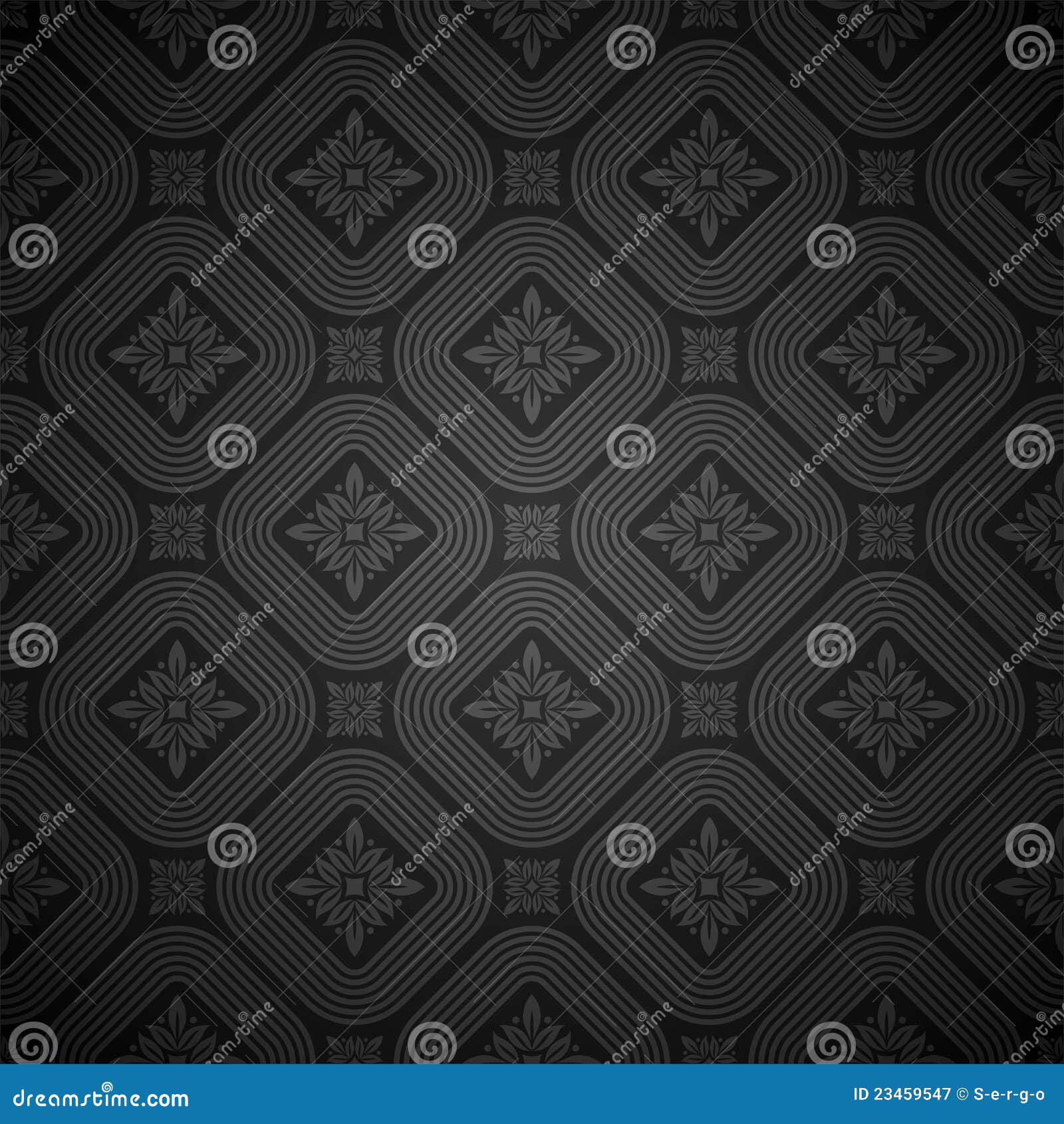 Seamless black pattern stock vector. Illustration of ornate - 23459547