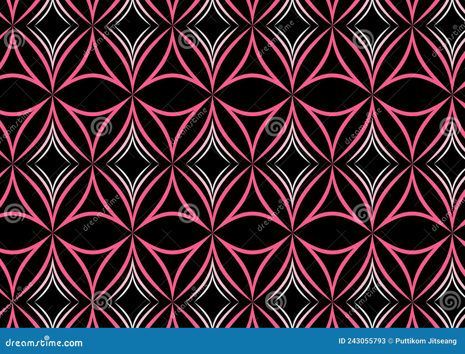Seamless Black Pink Seamless Pattern. Stock Illustration - Illustration ...