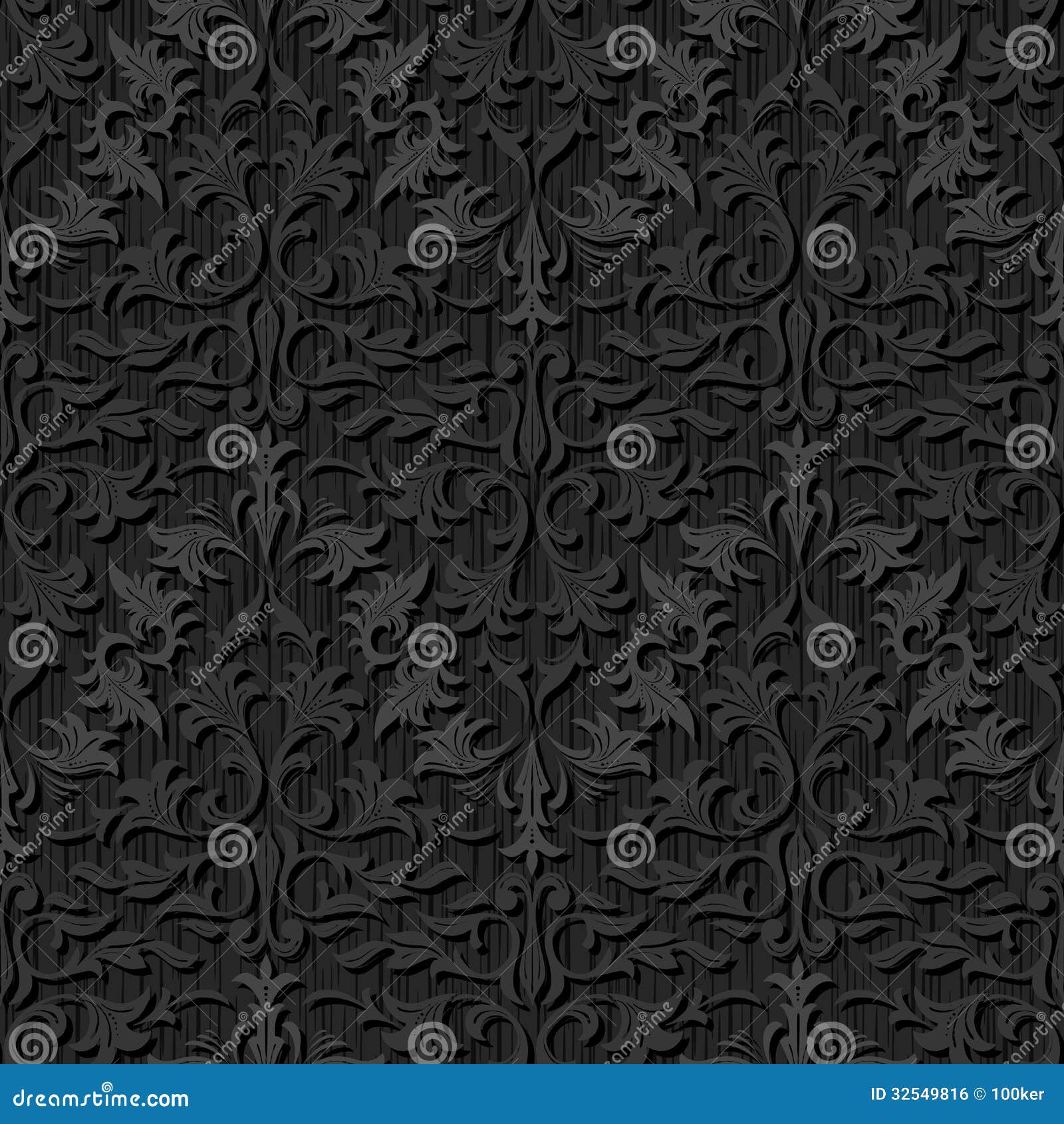 Seamless Black Silk Wallpaper Pattern Stock Vector - Illustration of ...