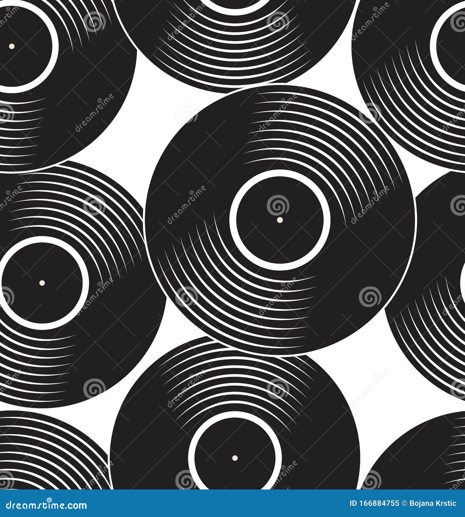 Seamless Black Vinyl Record Flat Concept Stock Vector - Illustration of ...