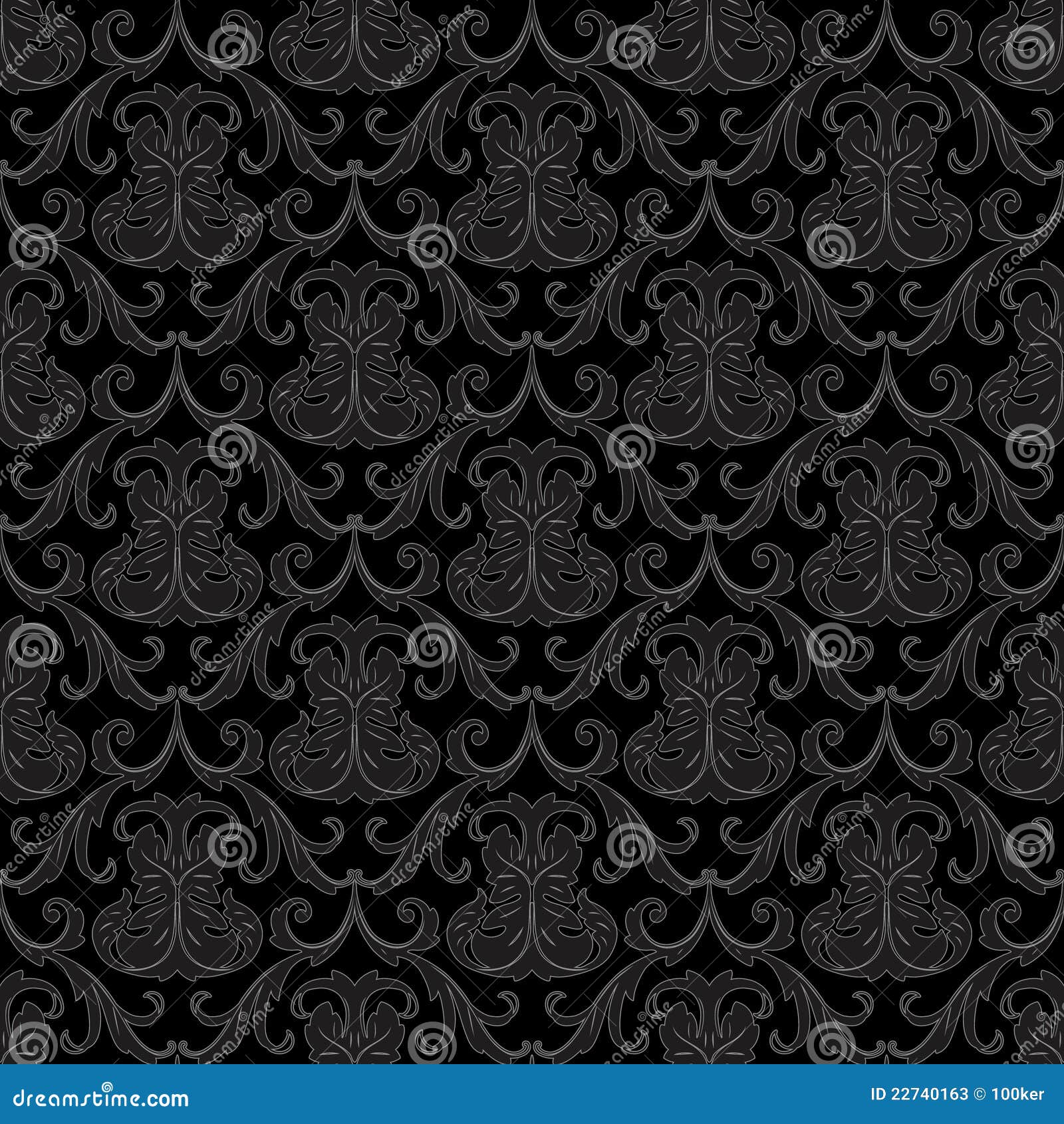 Seamless Black Wallpaper Pattern Stock Vector - Illustration of ...