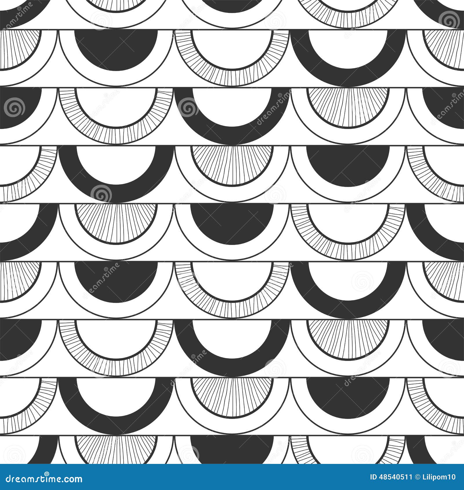 Seamless Black and White Abstract Decorative Pattern Stock Vector ...