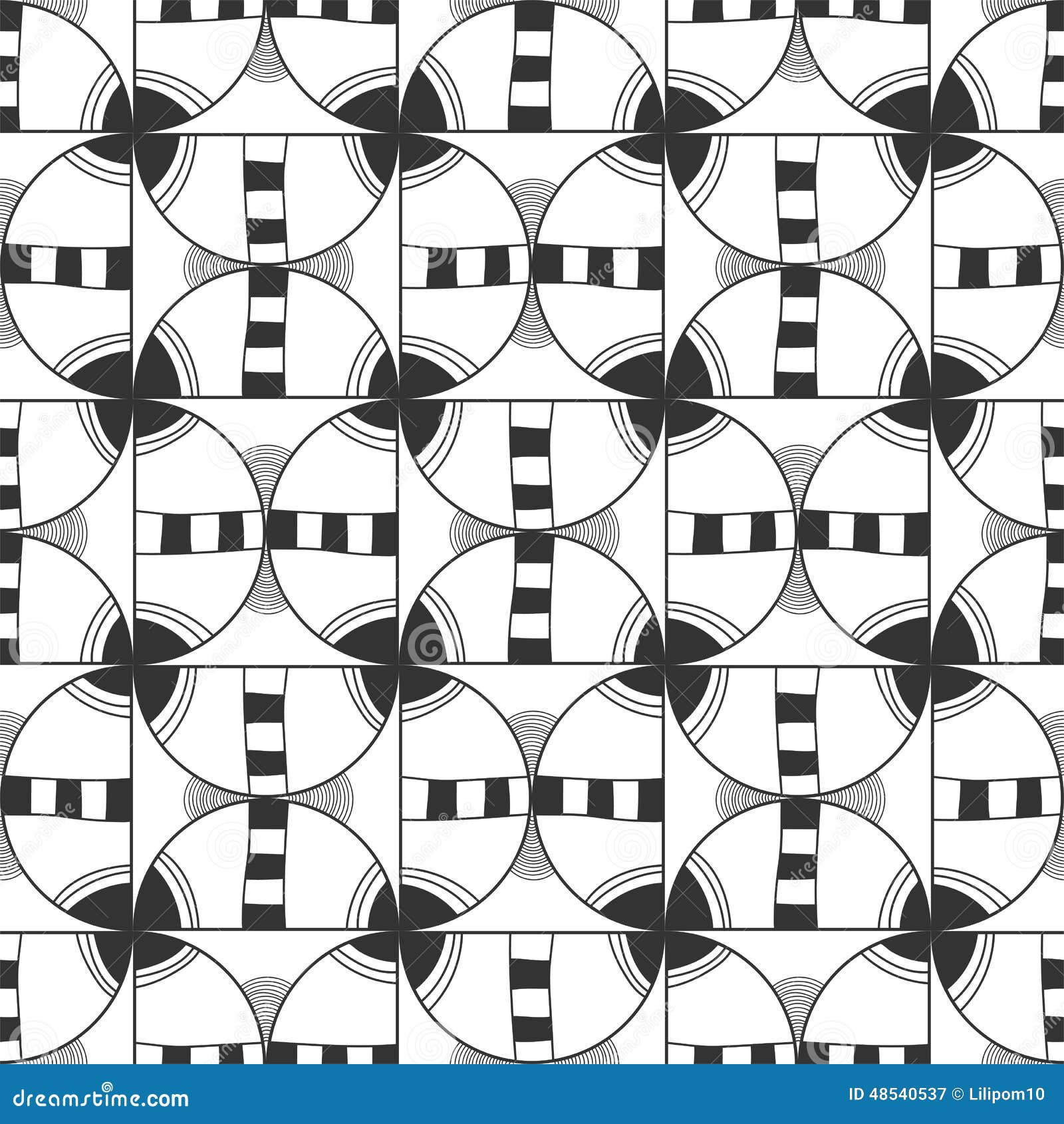Seamless Black and White Abstract Decorative Pattern Stock Vector ...
