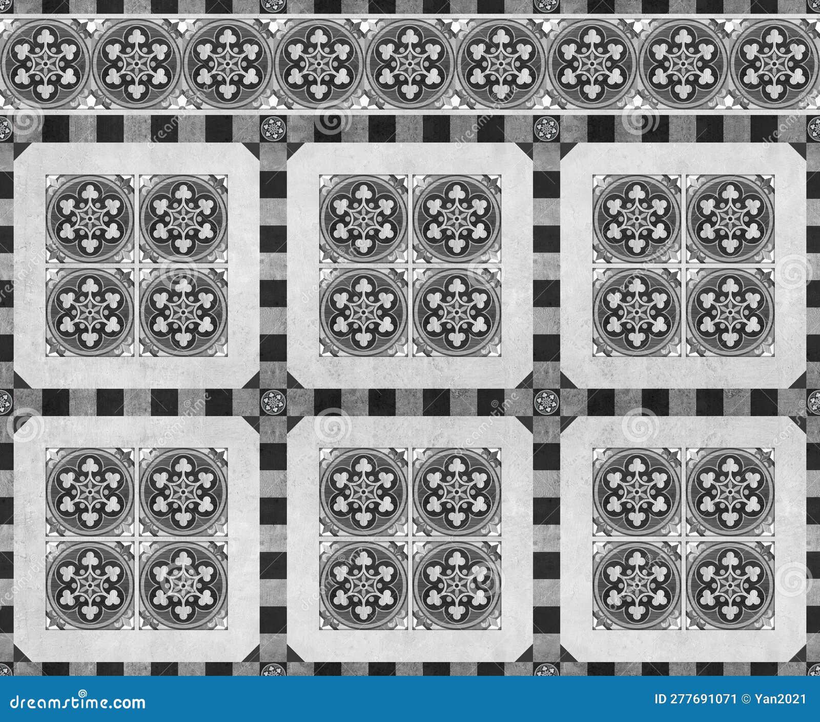 Seamless Black and White Ancient Texture Design, Wall and Floor Tiles ...