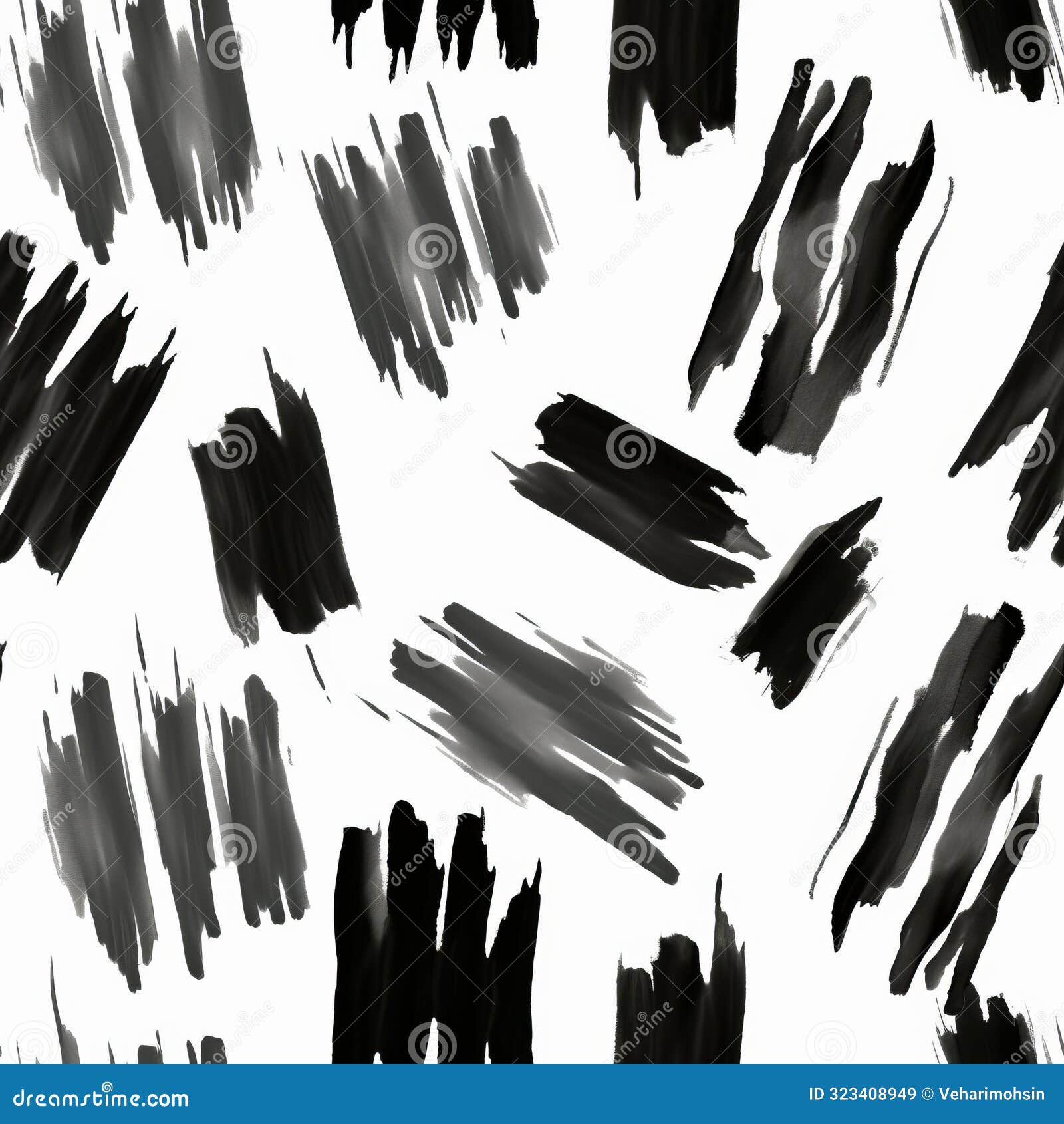 Seamless Black and White Background with Wide Strokes of Paint ...