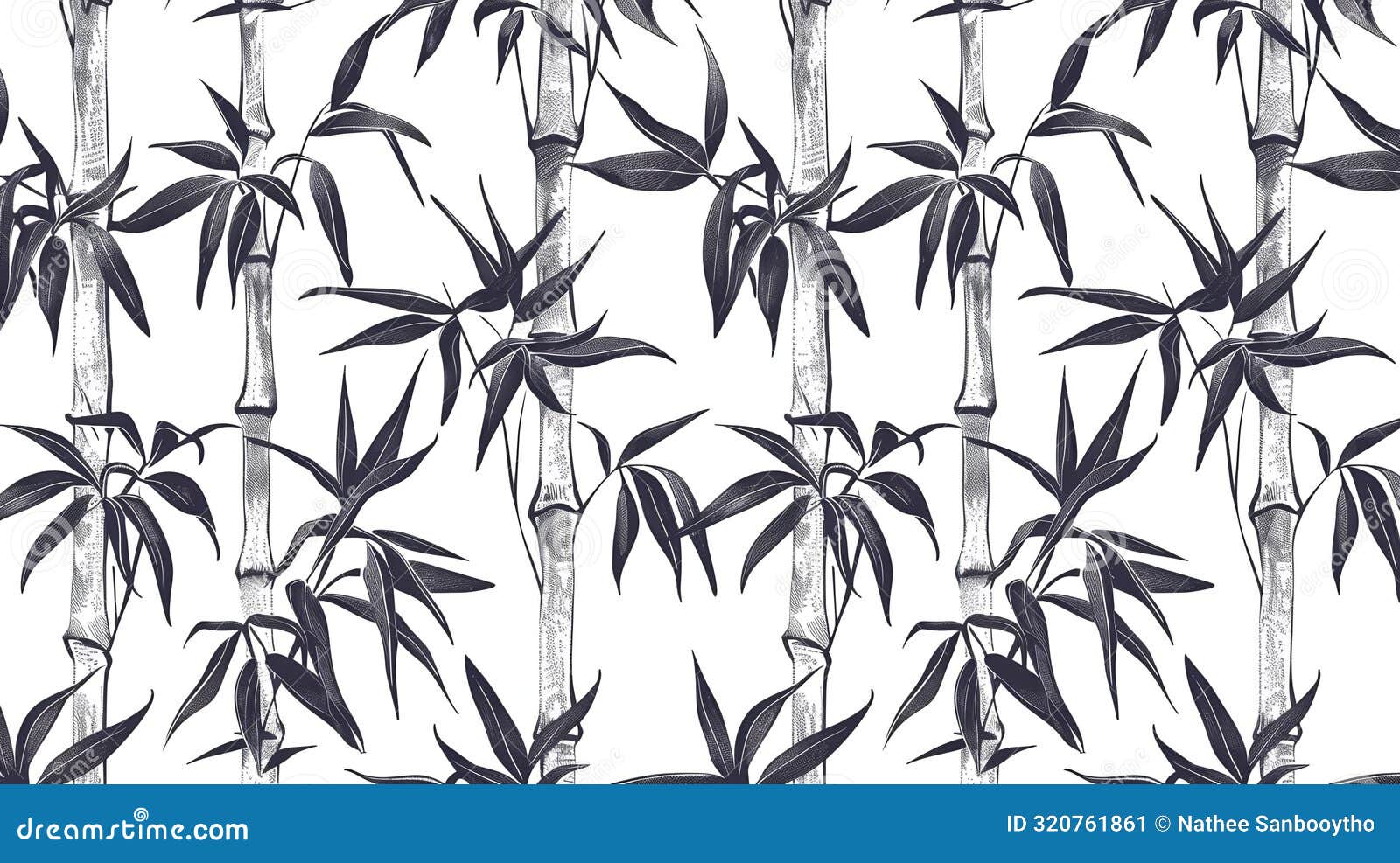 Seamless Black and White Bamboo Pattern Illustration Perfect for ...