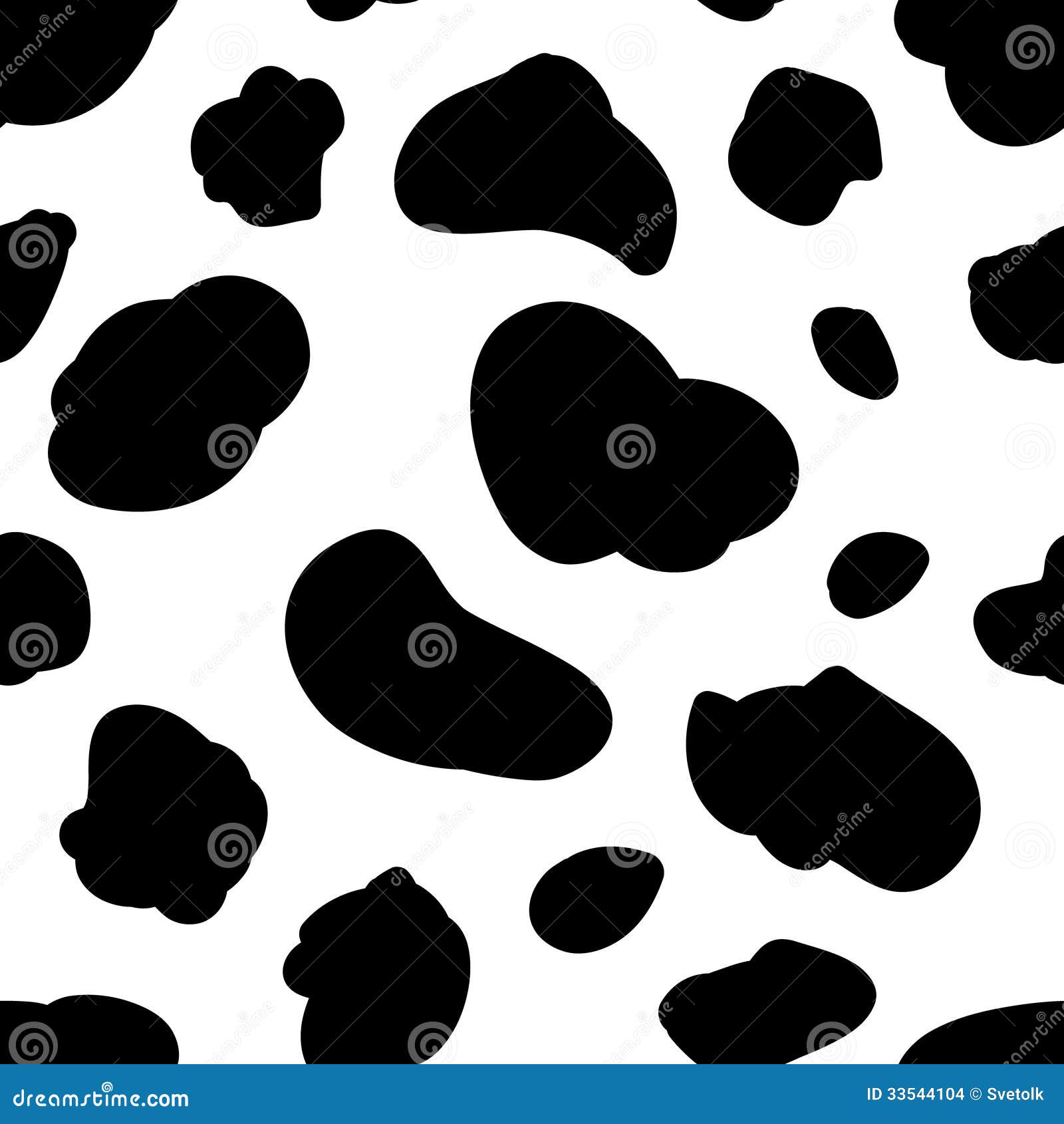 Seamless Black and White Cow Pattern. Stock Vector - Illustration of ...