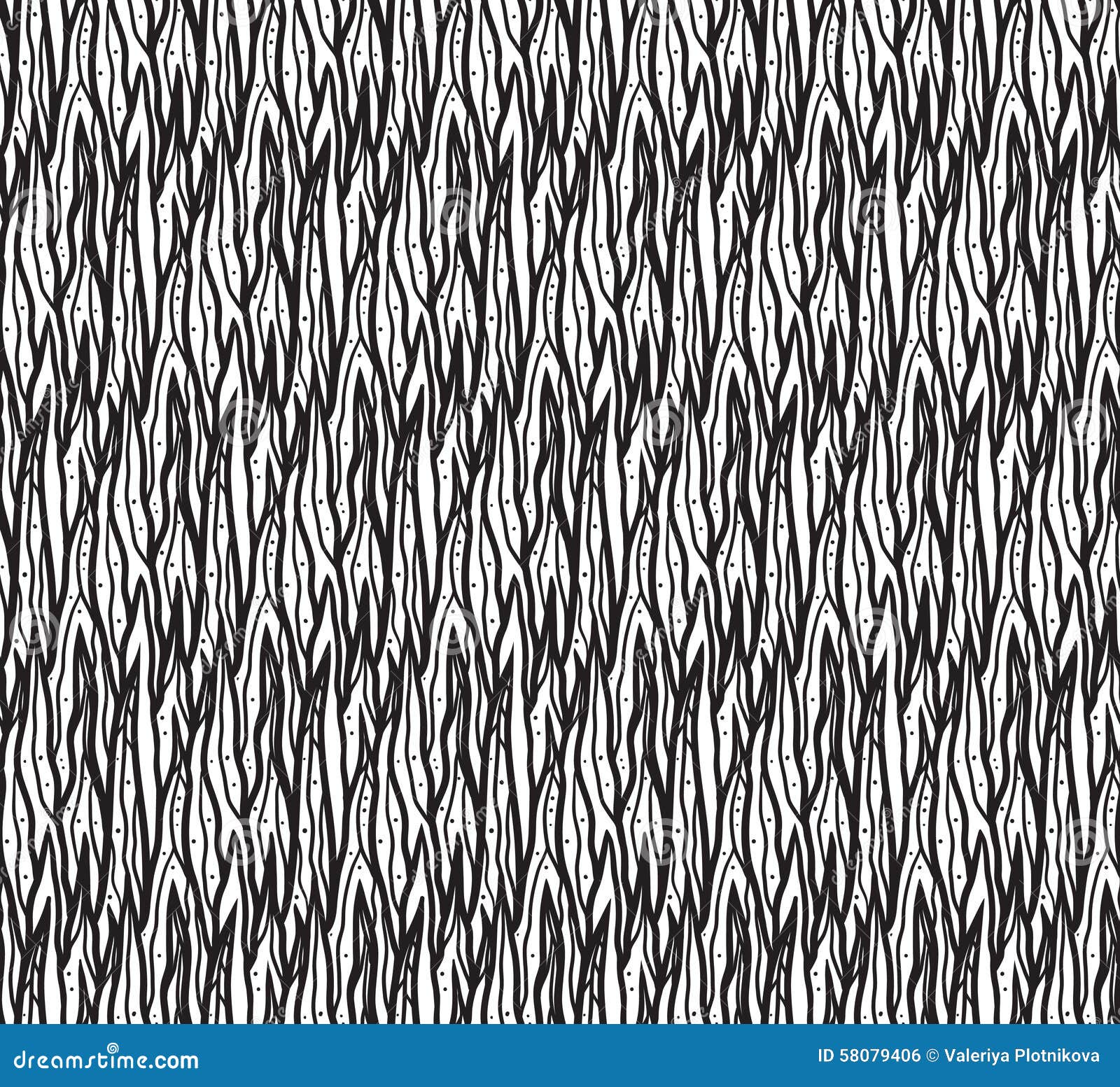 Seamless Black and White Doodle Pattern Stock Vector - Illustration of ...