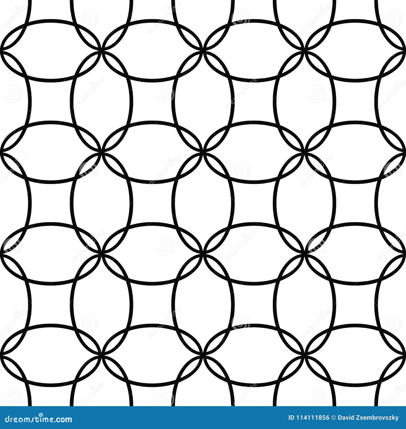 Seamless Black and White Ellipse Pattern Design Stock Vector ...