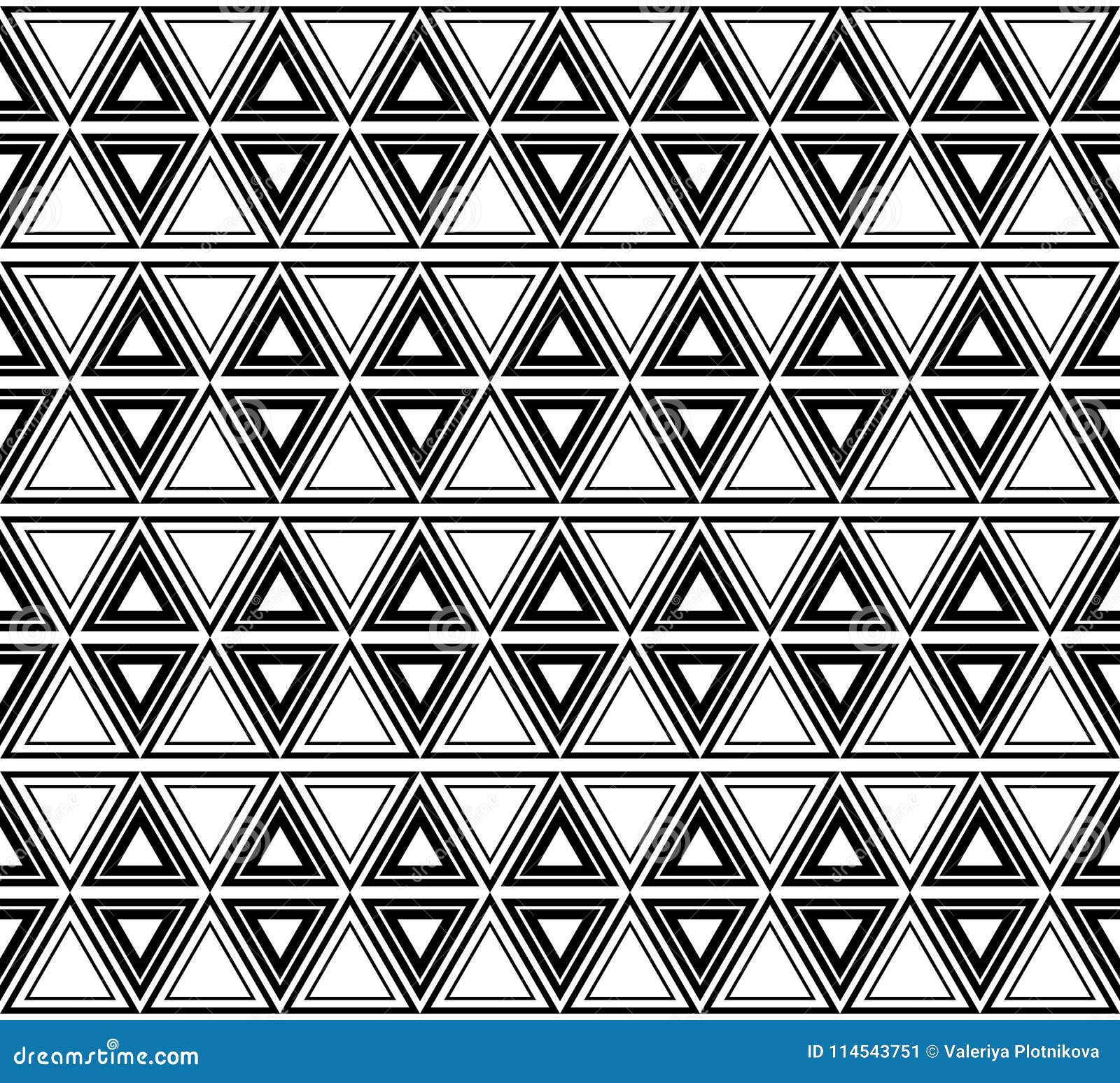 Seamless Black and White Ethnic Pattern with Triangles. Stock ...