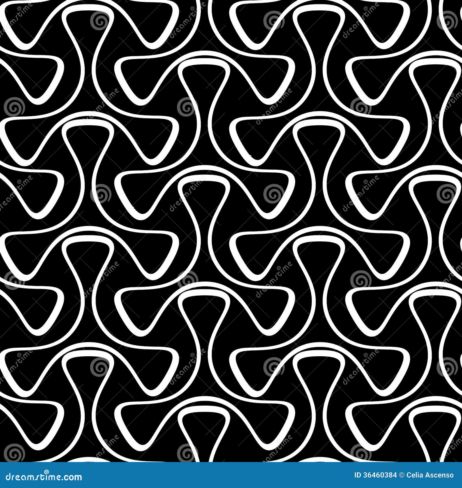 Seamless Black and White Geometric Pattern Stock Illustration ...