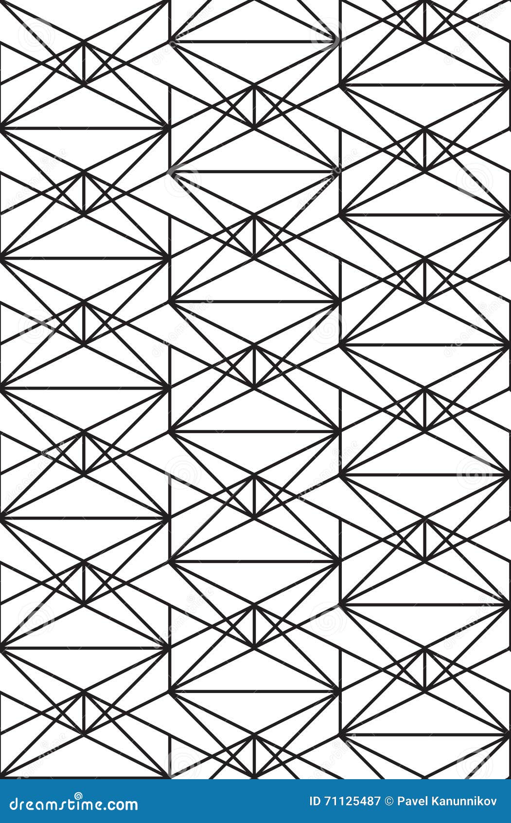 Seamless Black - White Geometric Pattern Outline Stock Illustration ...