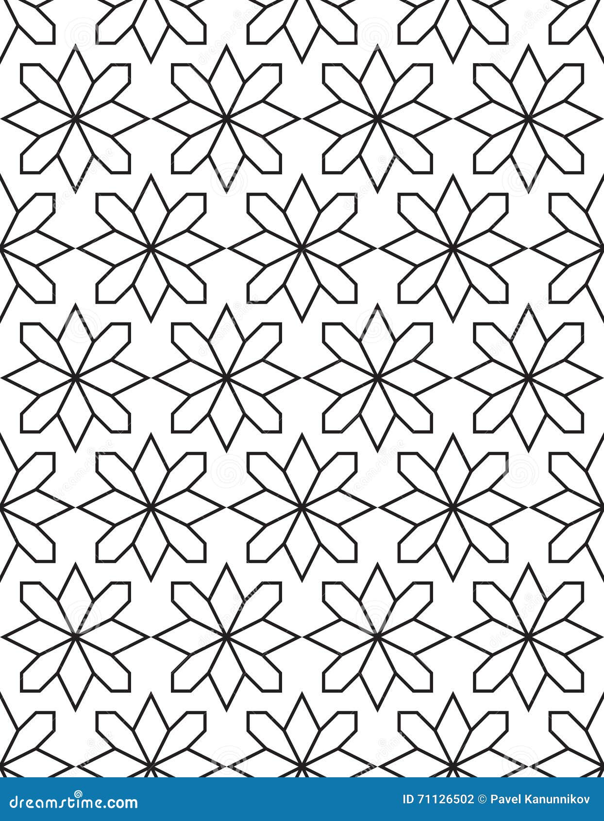 Seamless Black - White Geometric Pattern Outline Stock Illustration ...