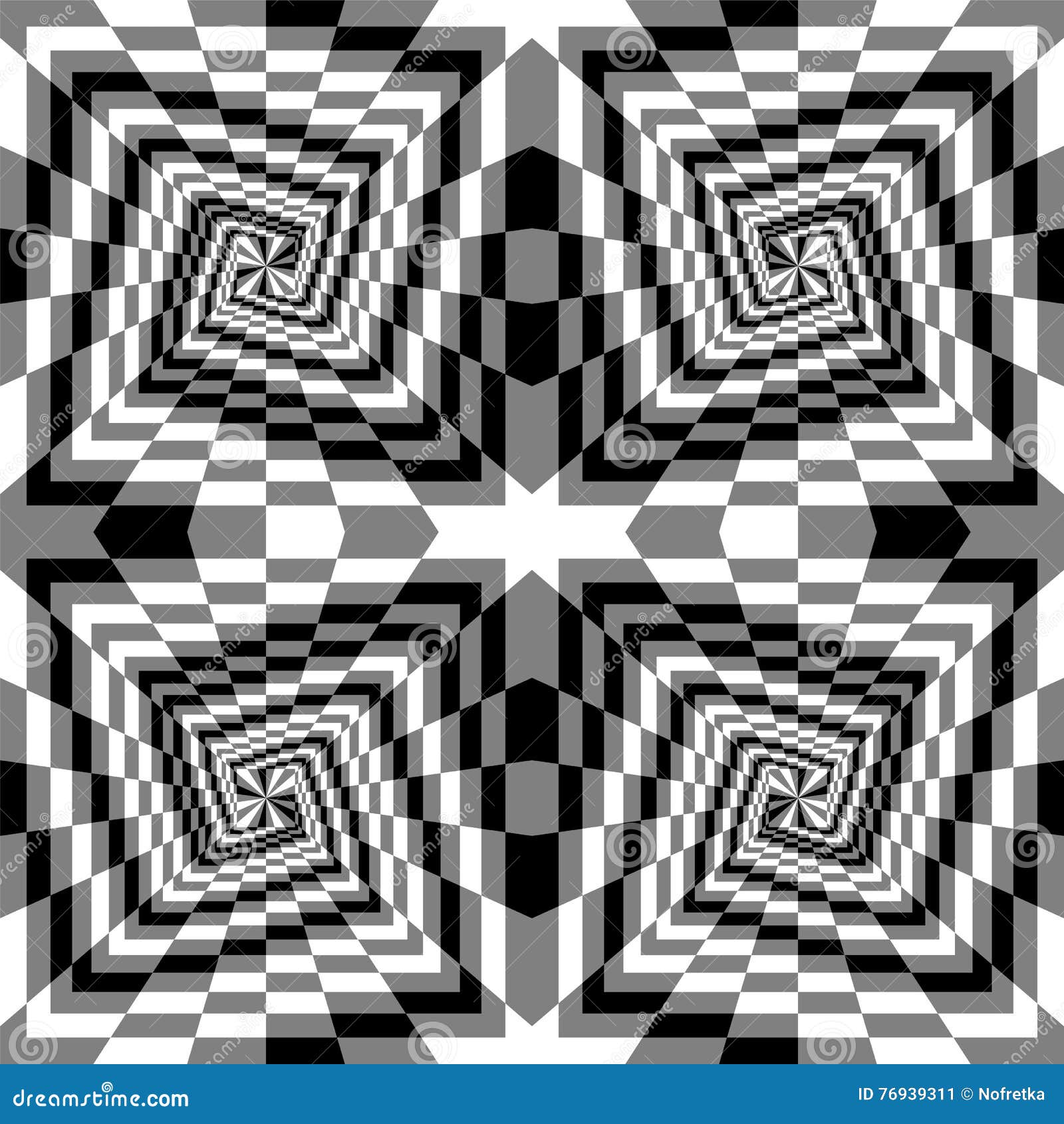 Seamless Black, White and Grey Spirals of the Rectangles Expanding from ...