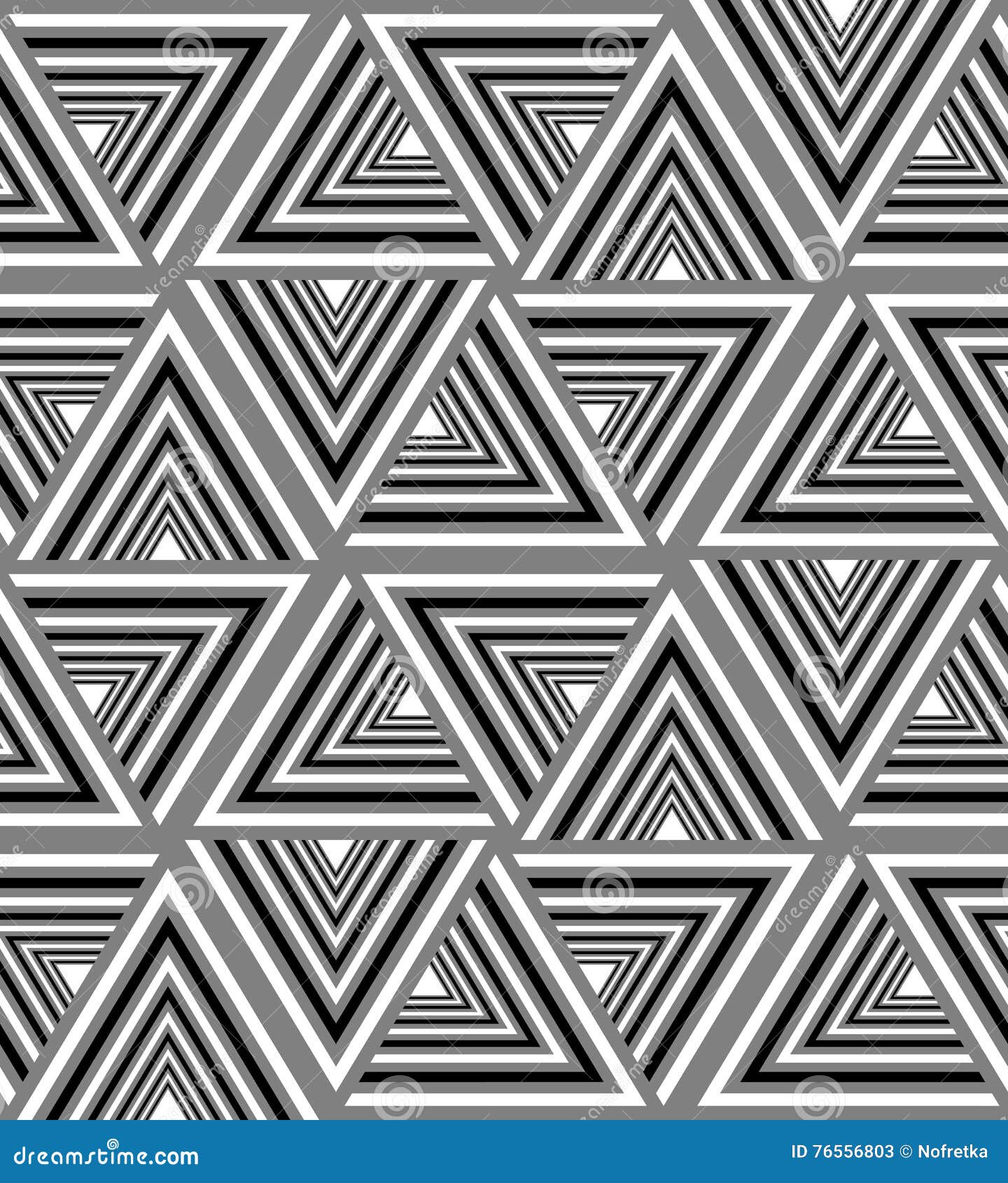 Seamless Black, White and Grey Striped Triangle Pattern. Visual Volume ...