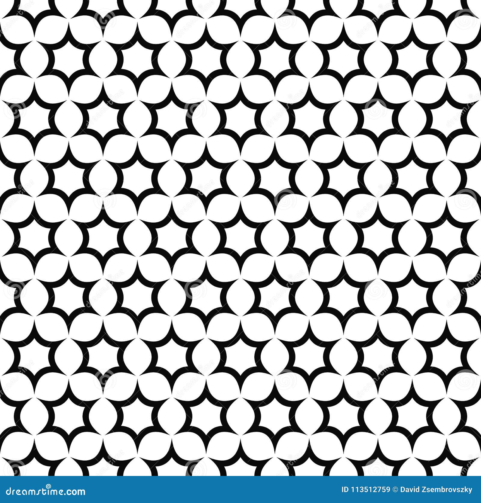 Repeat Black and White Star Pattern Stock Vector - Illustration of ...
