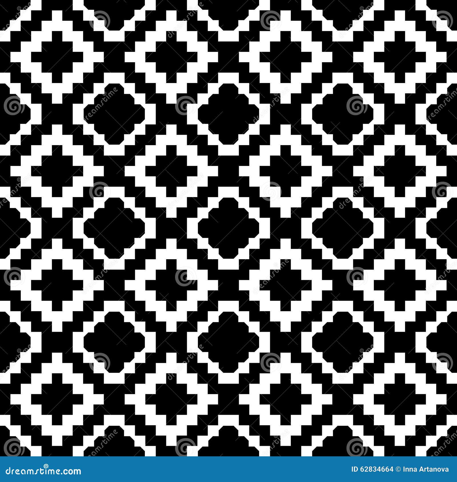 Seamless Black and White Indian Pattern. Stock Vector - Illustration of ...