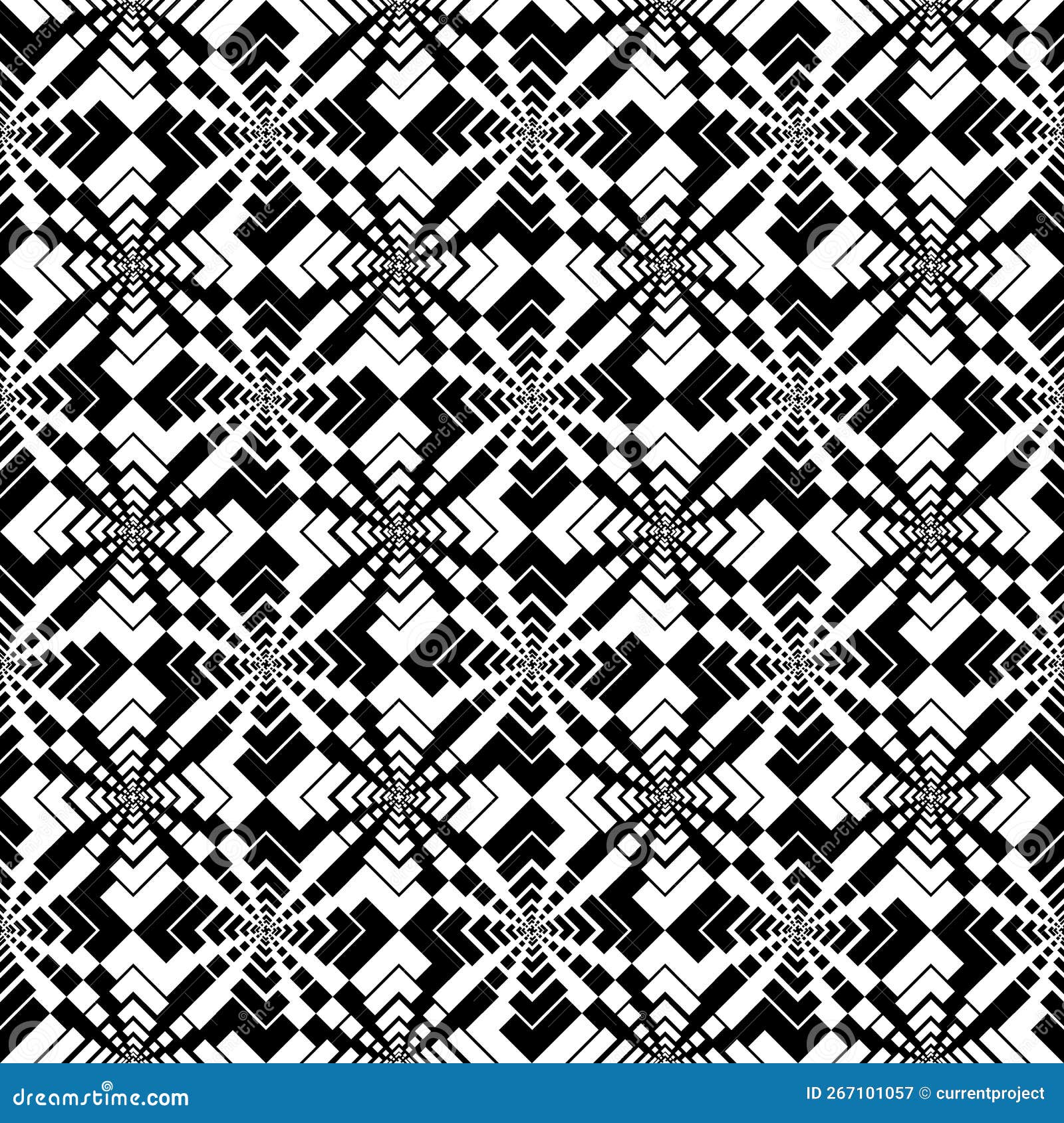 Seamless Black and White Lines Pattern. Stock Illustration ...