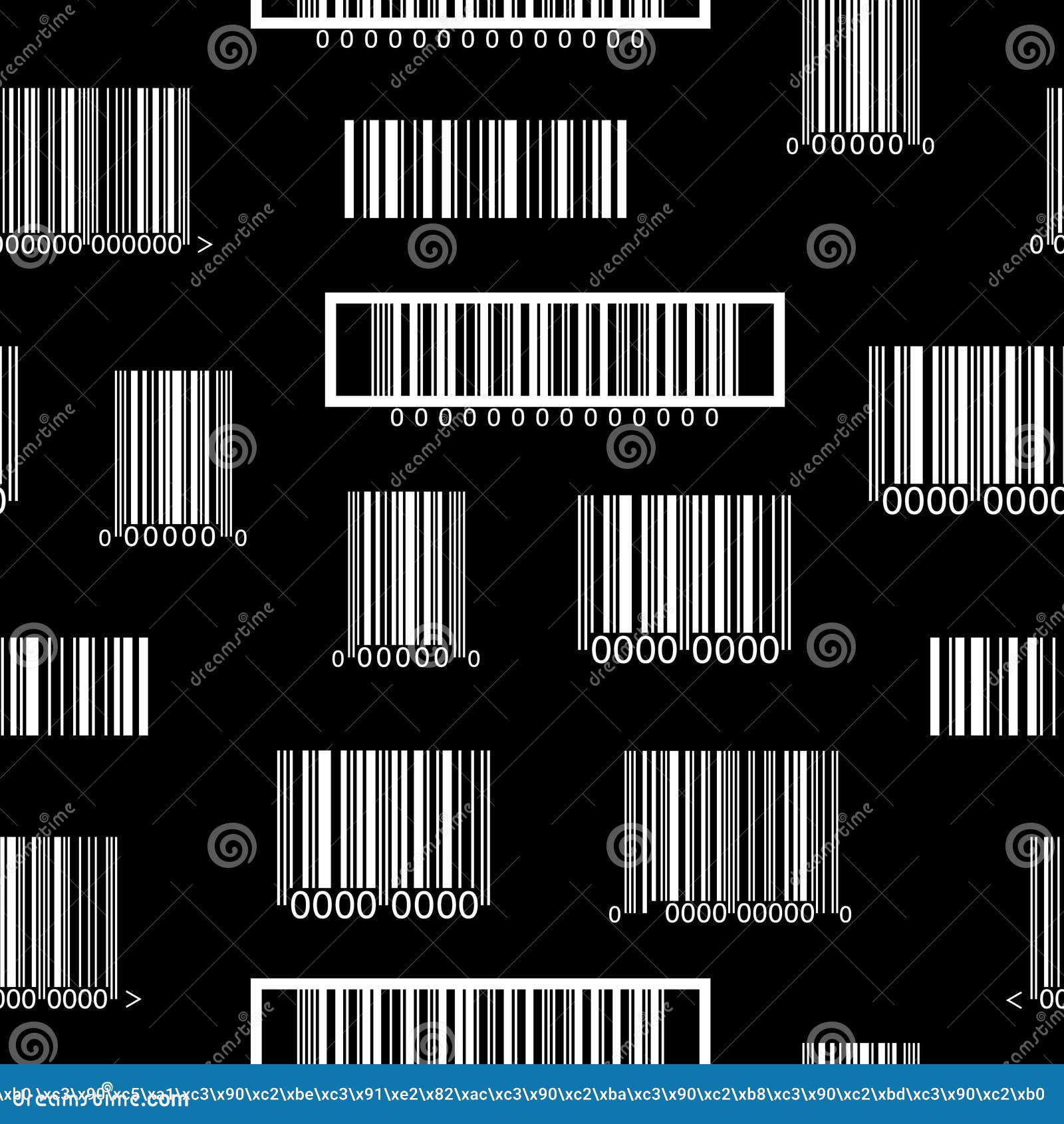 Seamless Black and White Pattern with Barcodes Stock Vector ...