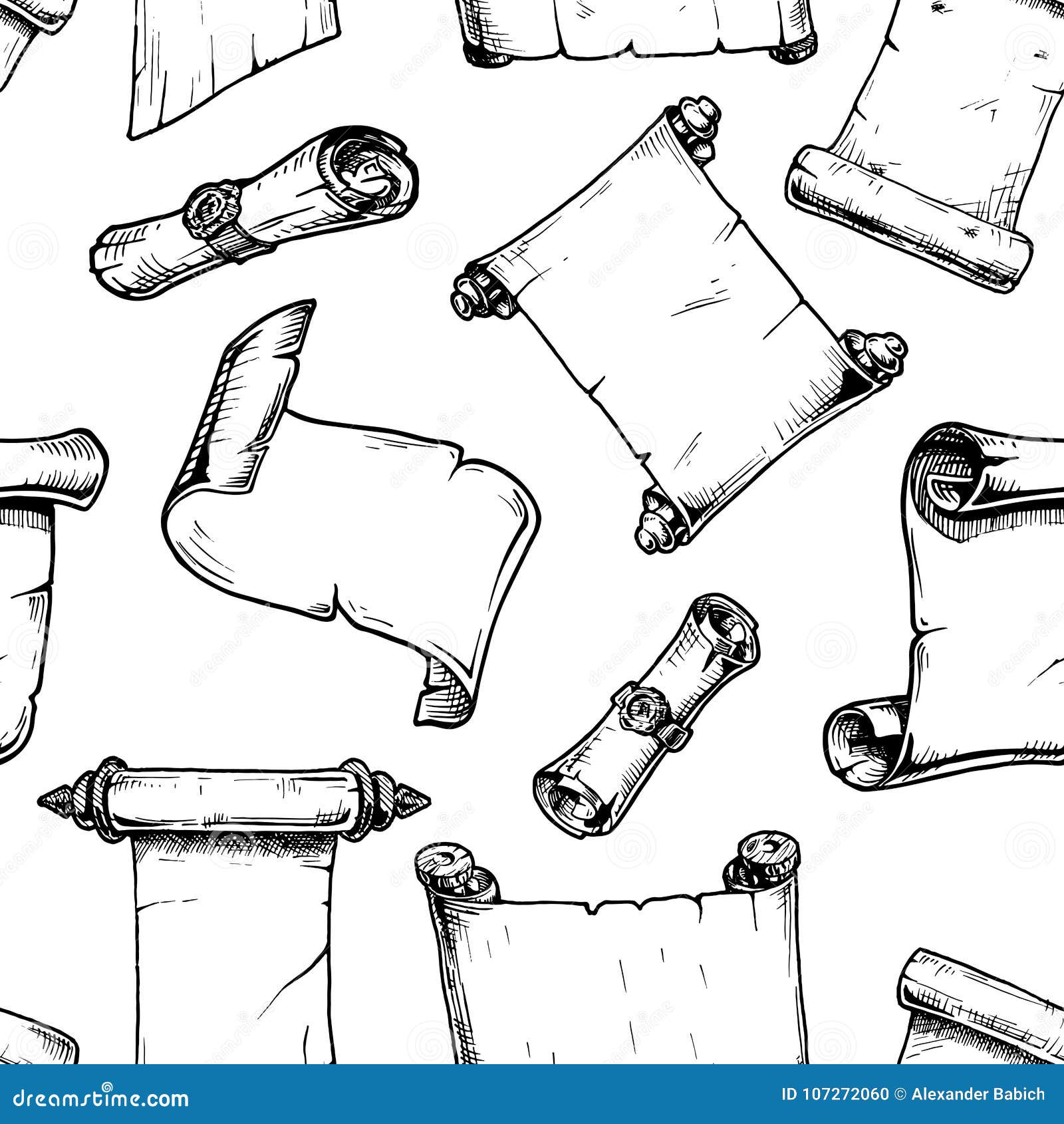 Pattern with old scroll stock vector. Illustration of manuscript ...