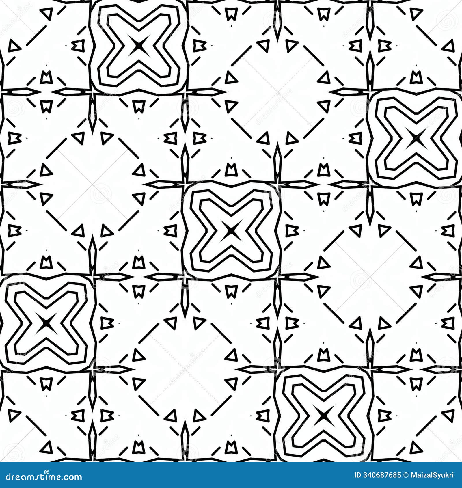 Simple and Striking Black and White Geometric Cross Pattern: Modern ...