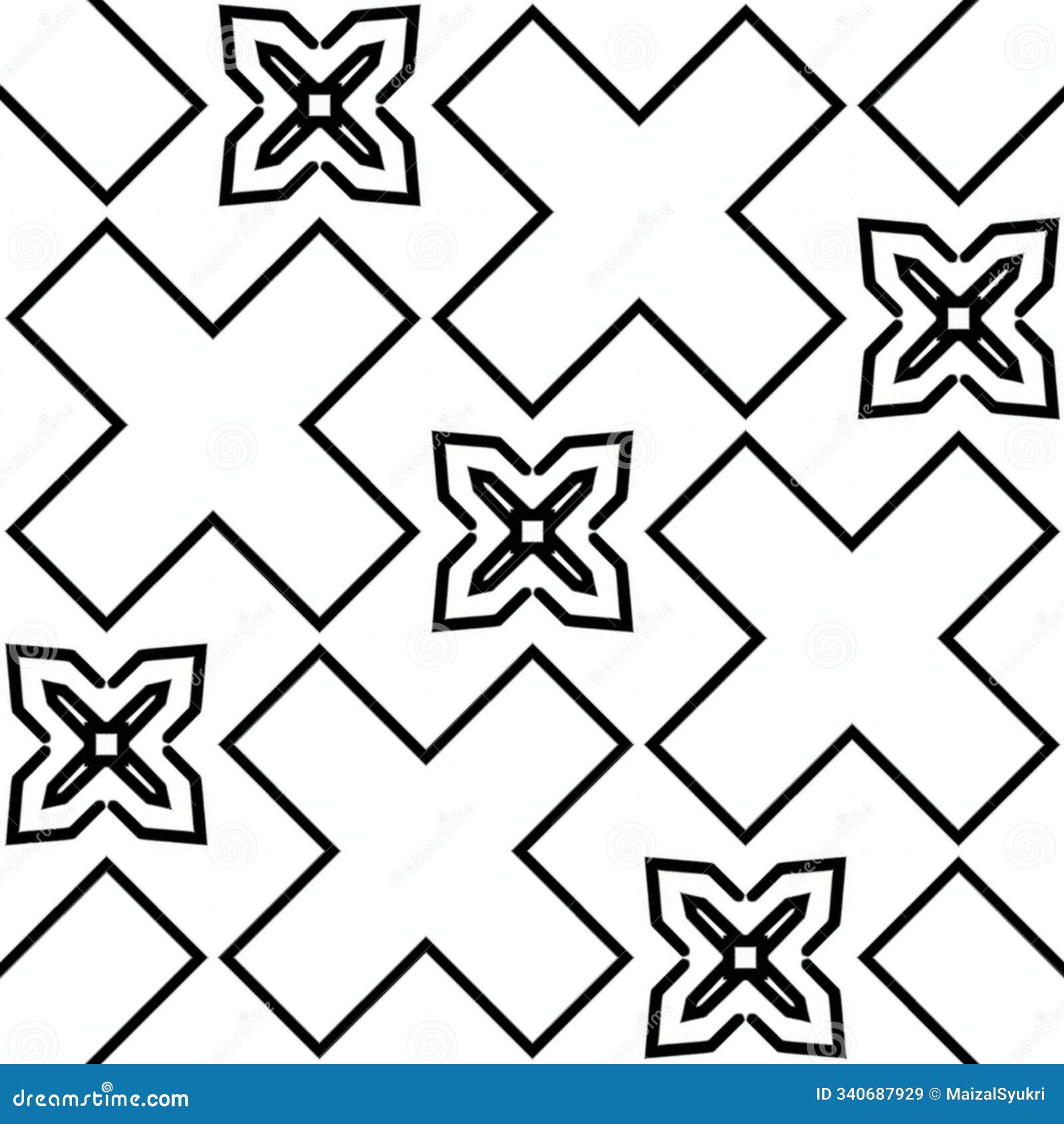 Simple and Striking Black and White Geometric Cross Pattern: Modern ...