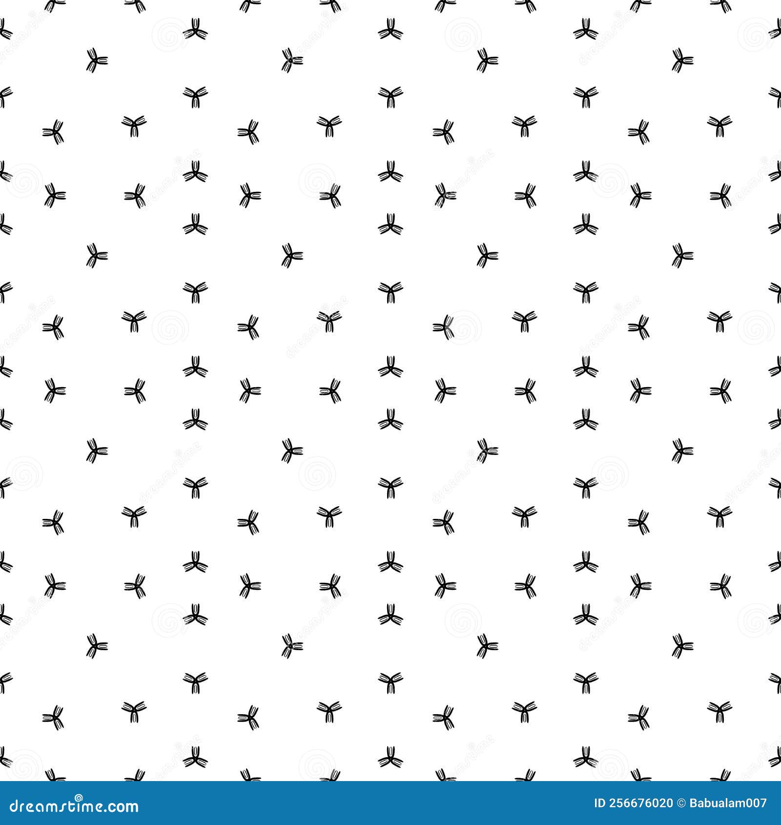 Seamless Black and White Pattern with Stars Butterfly . Vector ...