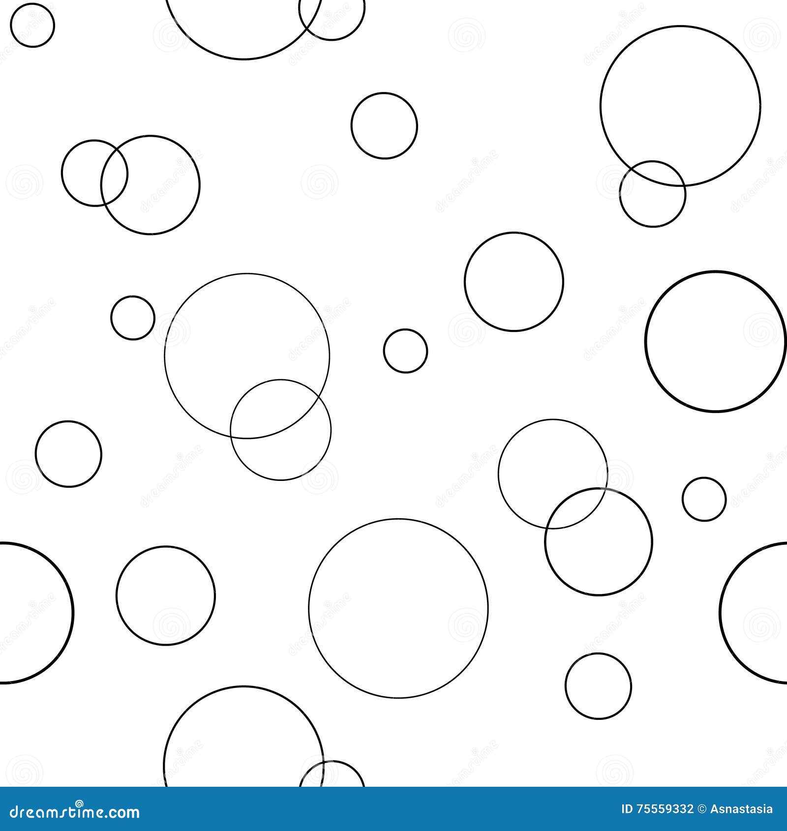 Seamless Black and White Pattern Texture with Circles Stock Vector ...